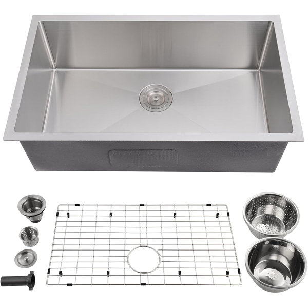gaomon 32 Inch Kitchen Sink For Single Bowl,Undermount Kitchen Sink ...