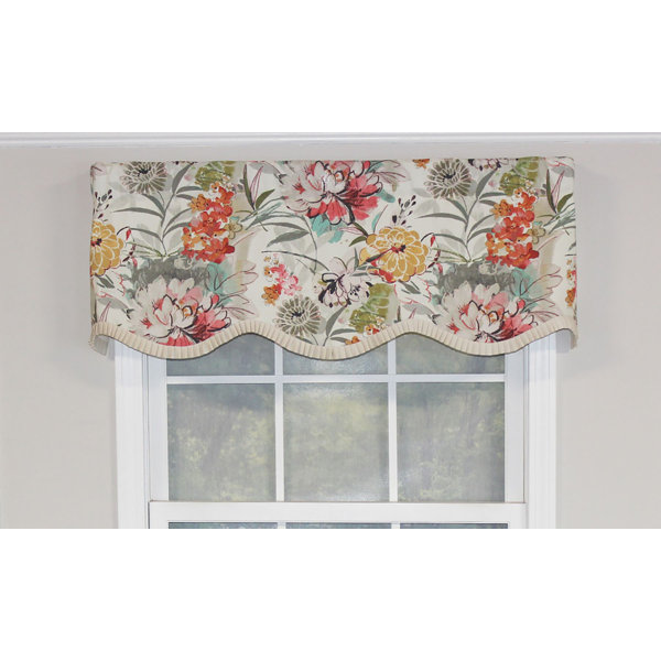 RLF Home Kira Ruffle Provance Valance Color Red/Green/Orange | Wayfair