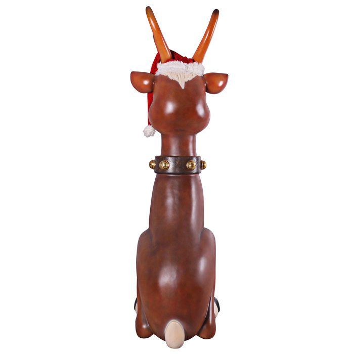 Design Toscano Santa's Giant Red-Nosed Christmas Reindeer Statue ...