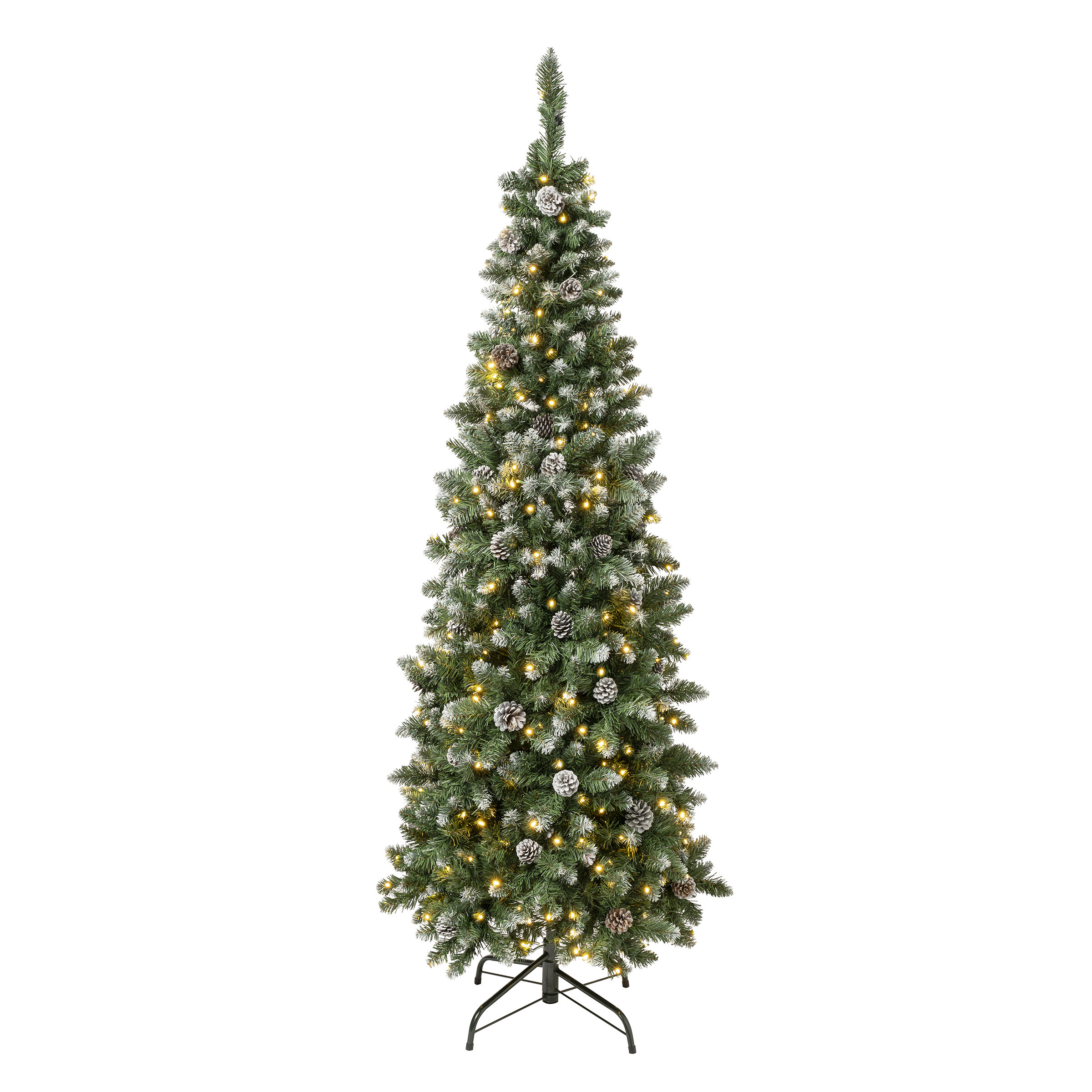 The Holiday Aisle® Oakley Hills Snow Slim Tree with LED Lights | Wayfair