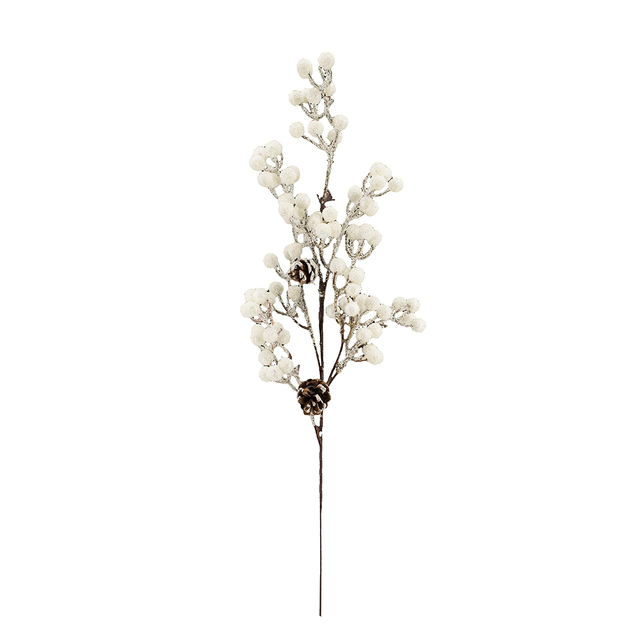 The Holiday Aisle® Glittered White Berry Spray - 7x3.5x25.5" - White ...