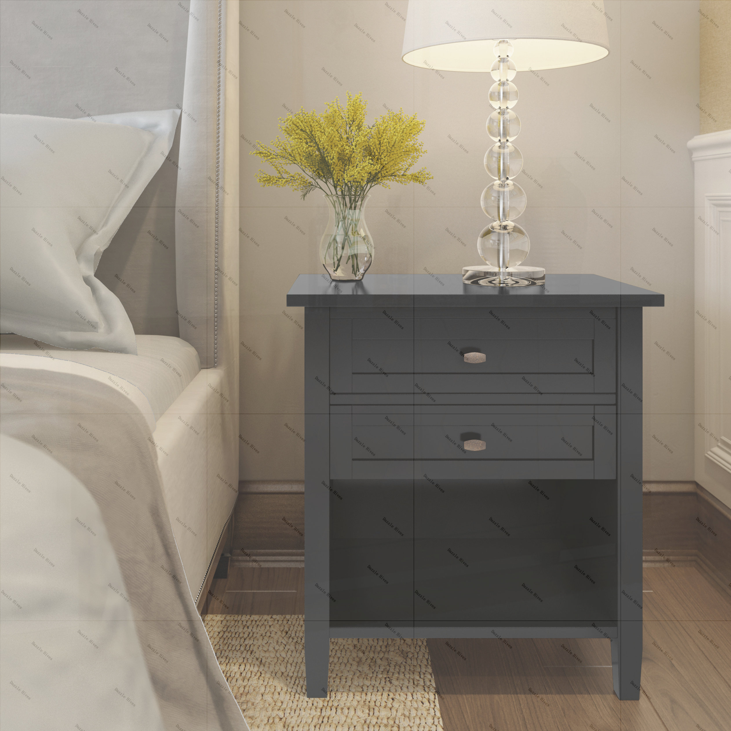 Rosdorf Park Warm Shaker - Bedside Table - Black | Wayfair