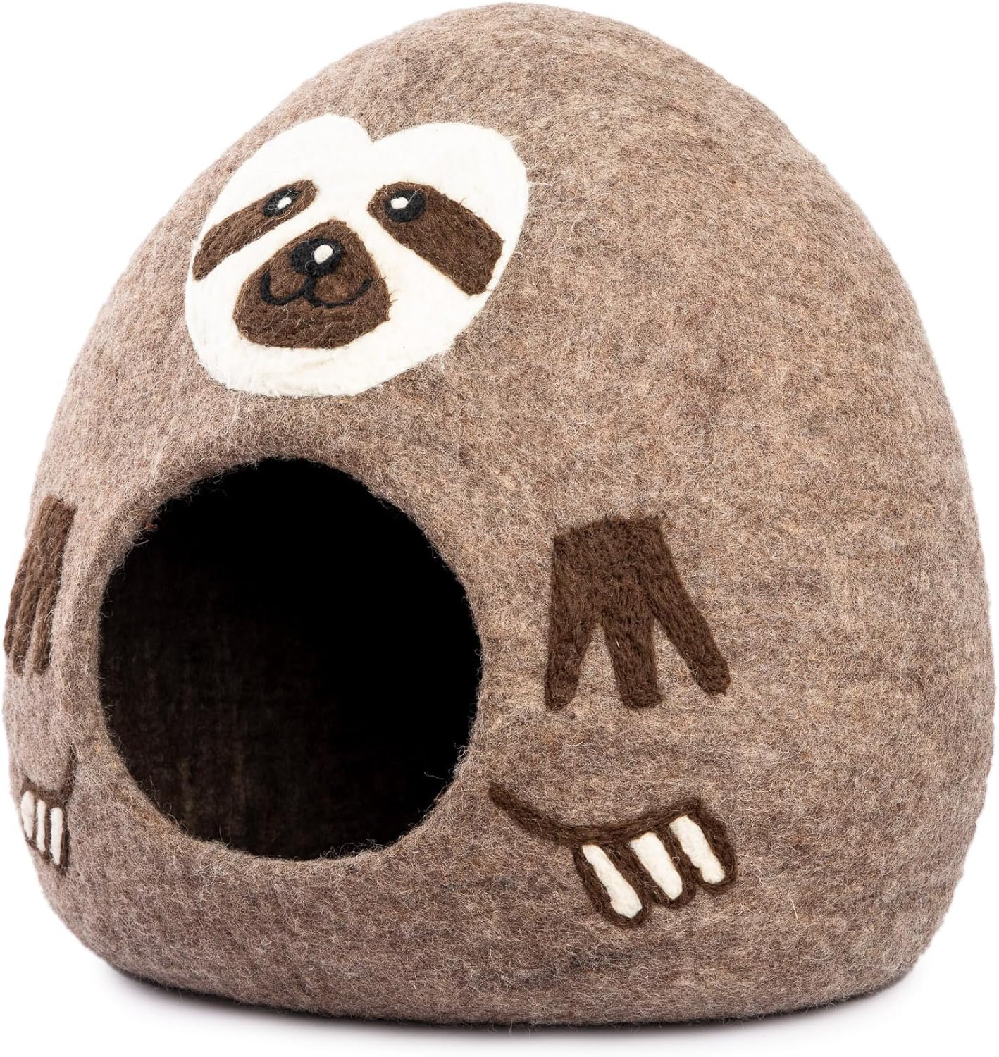 Dakota Fields Luxurious Eco-Friendly Merino Wool Cat Cave Bed Sloth ...