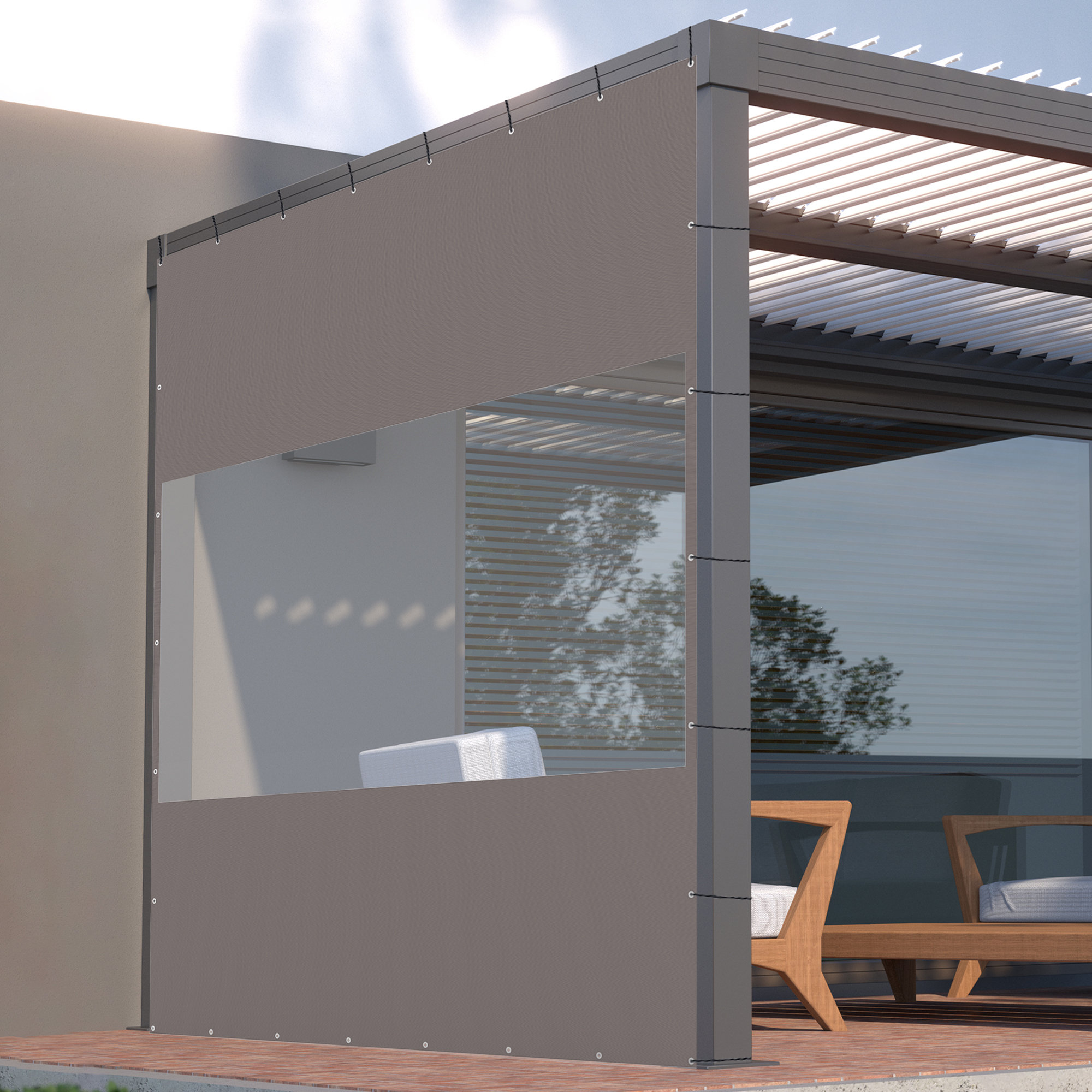 Domi Louvered Polyethylene Plastic Side Wall & Reviews | Wayfair