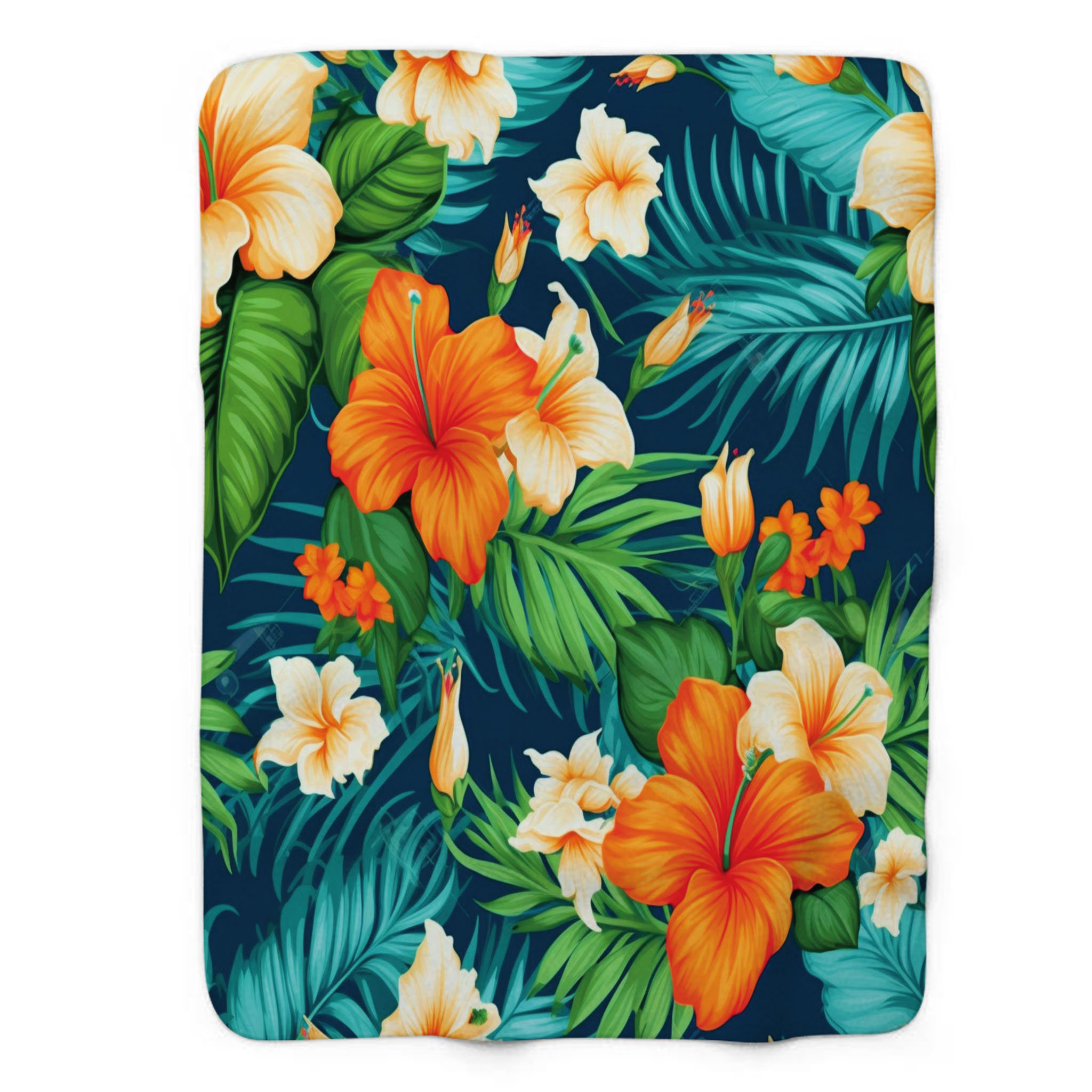 MentionedYou Classic Island Blooms - 1 Piece Premium Sherpa Blanket ...