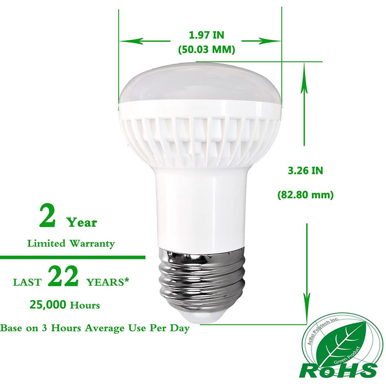 WELLHOME 5 Watt (45 Watt Equivalent), R16 LED, Dimmable Light Bulb, E26 ...