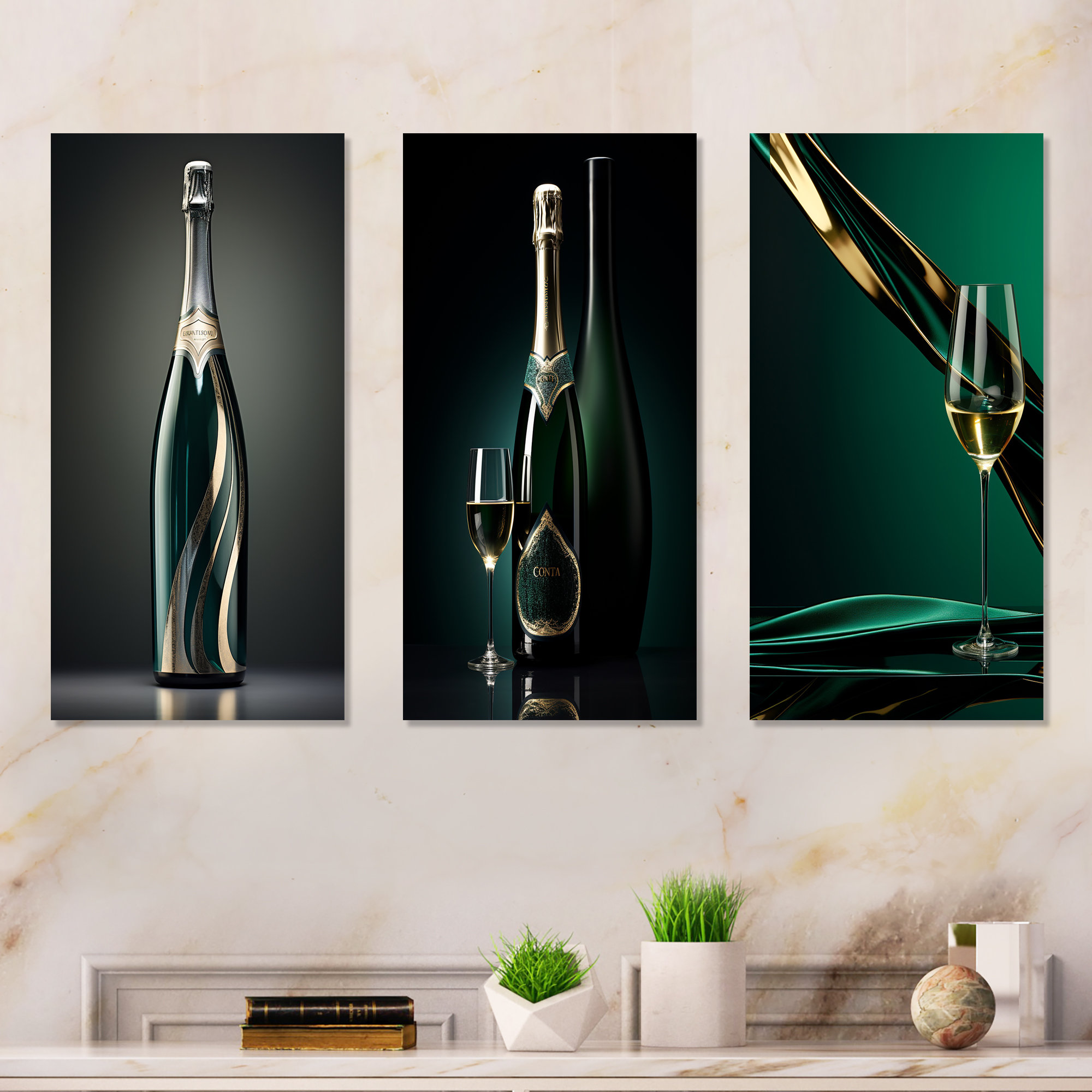 Latitude Run® Prestiges Profile Green Champagne - Champagne Metal Art ...