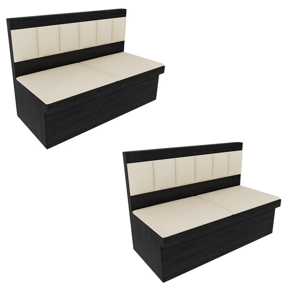 Canadian Linen Vintage Simple Restaurant Bench Faux Leather Upholstered ...