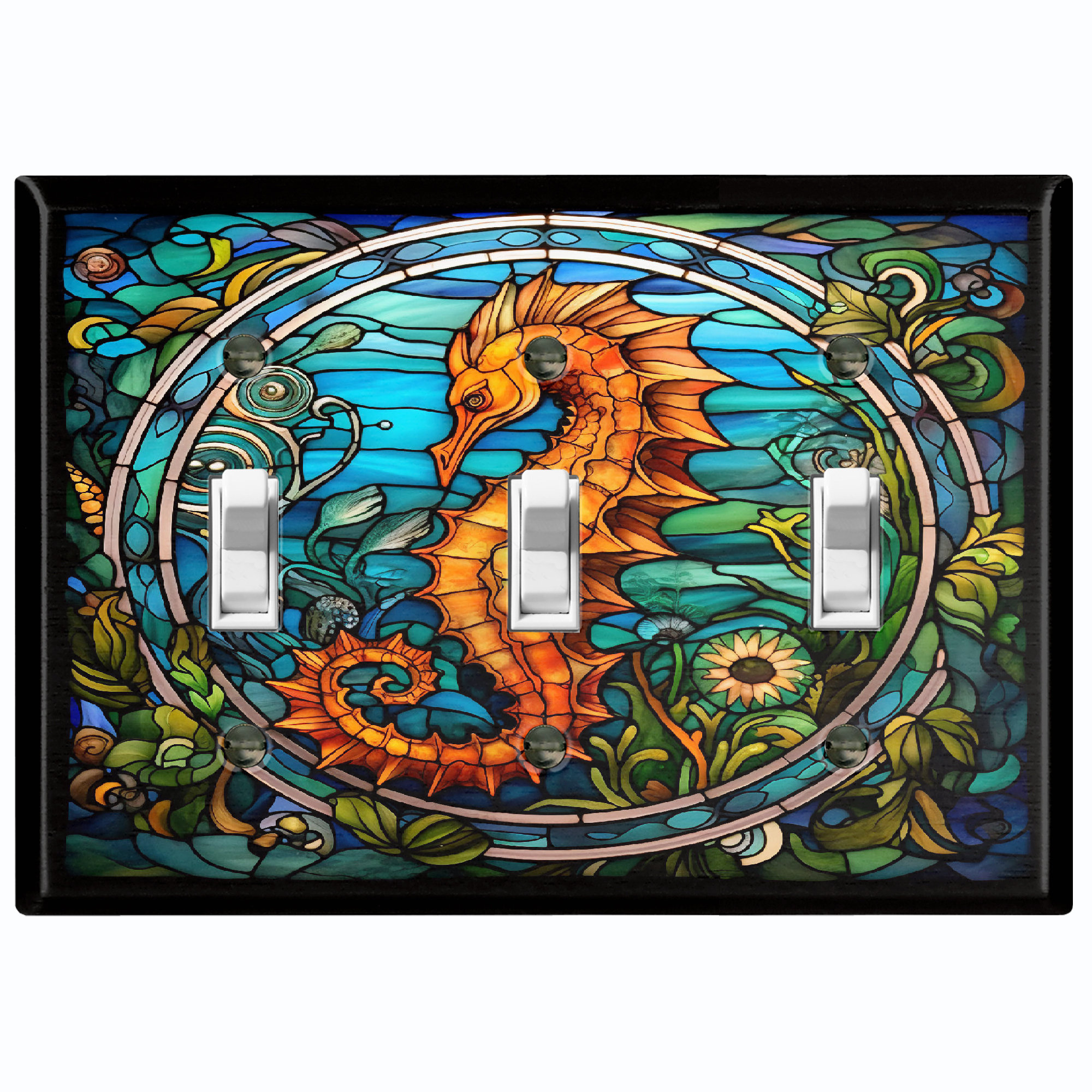 WorldAcc Nature Themed 3 - Gang Toggle Light Switch Standard Wall Plate ...