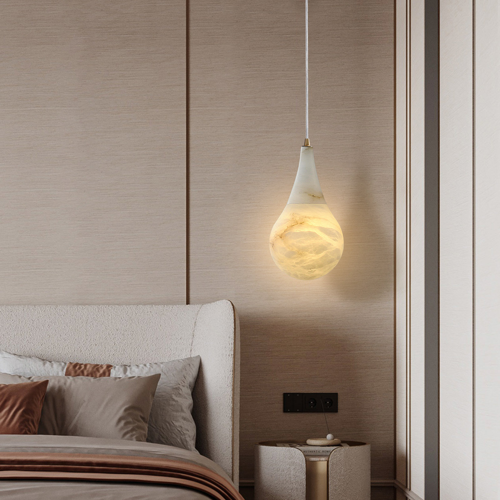 Everly Quinn Dezaray 1-Light Alabaster Single Pendants | Wayfair
