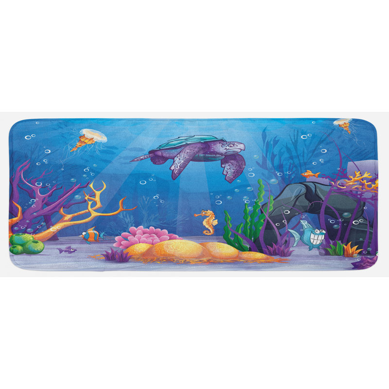 East Urban Home Underwater World Cartoon Style Illustration Funny Fish ...