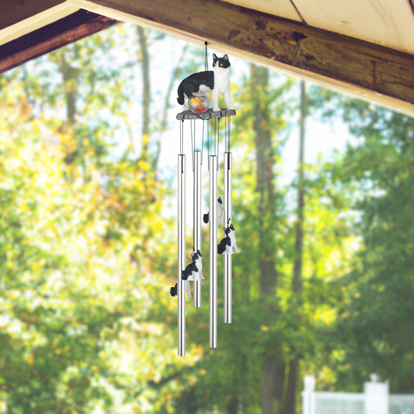 Arlmont & Co. Rhyn 23" Long Tuxedo Kitty Cat with Fish Bowl Round Top ...