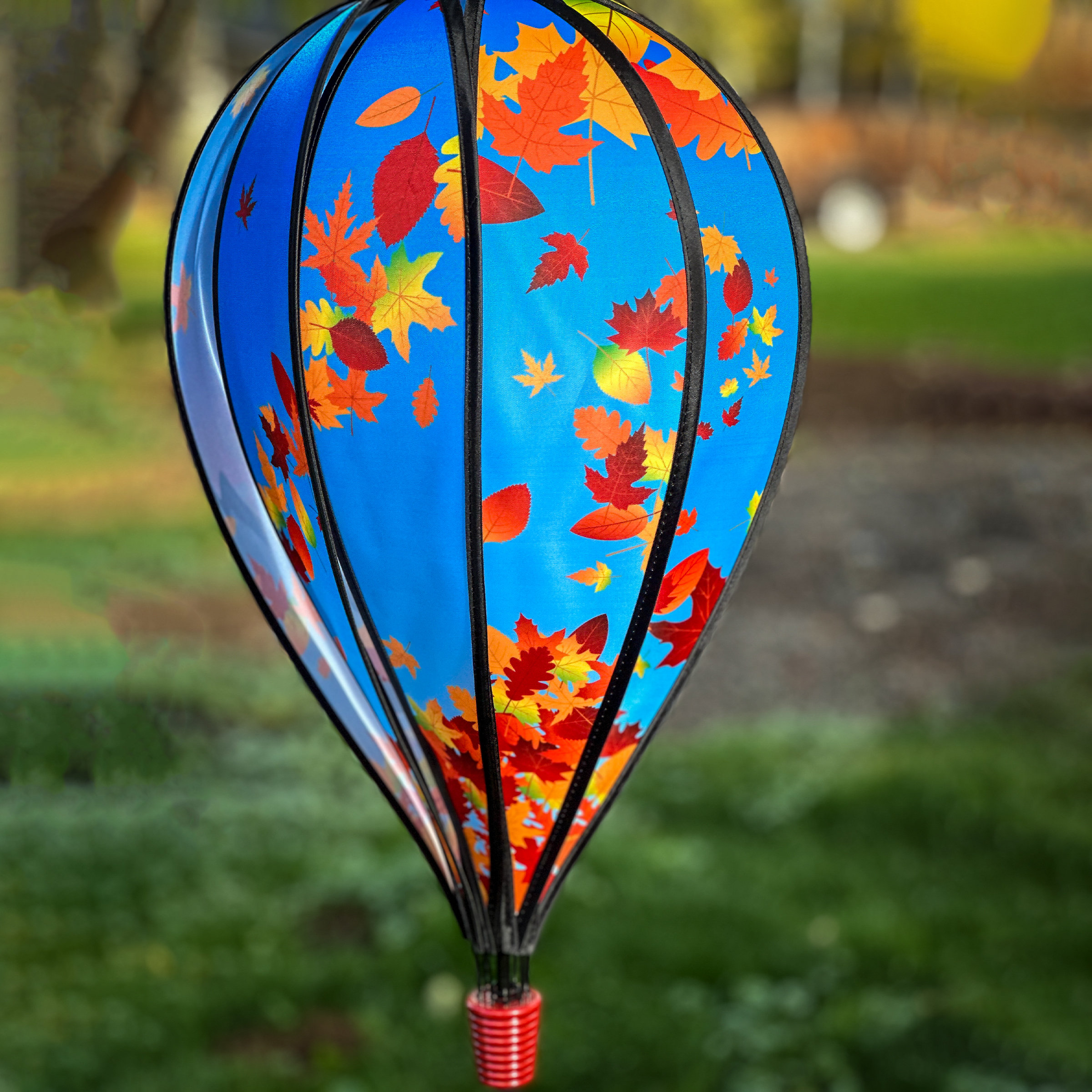August Grove Fall Leaves 10 Panel Hot Air Balloon Spinner | Wayfair