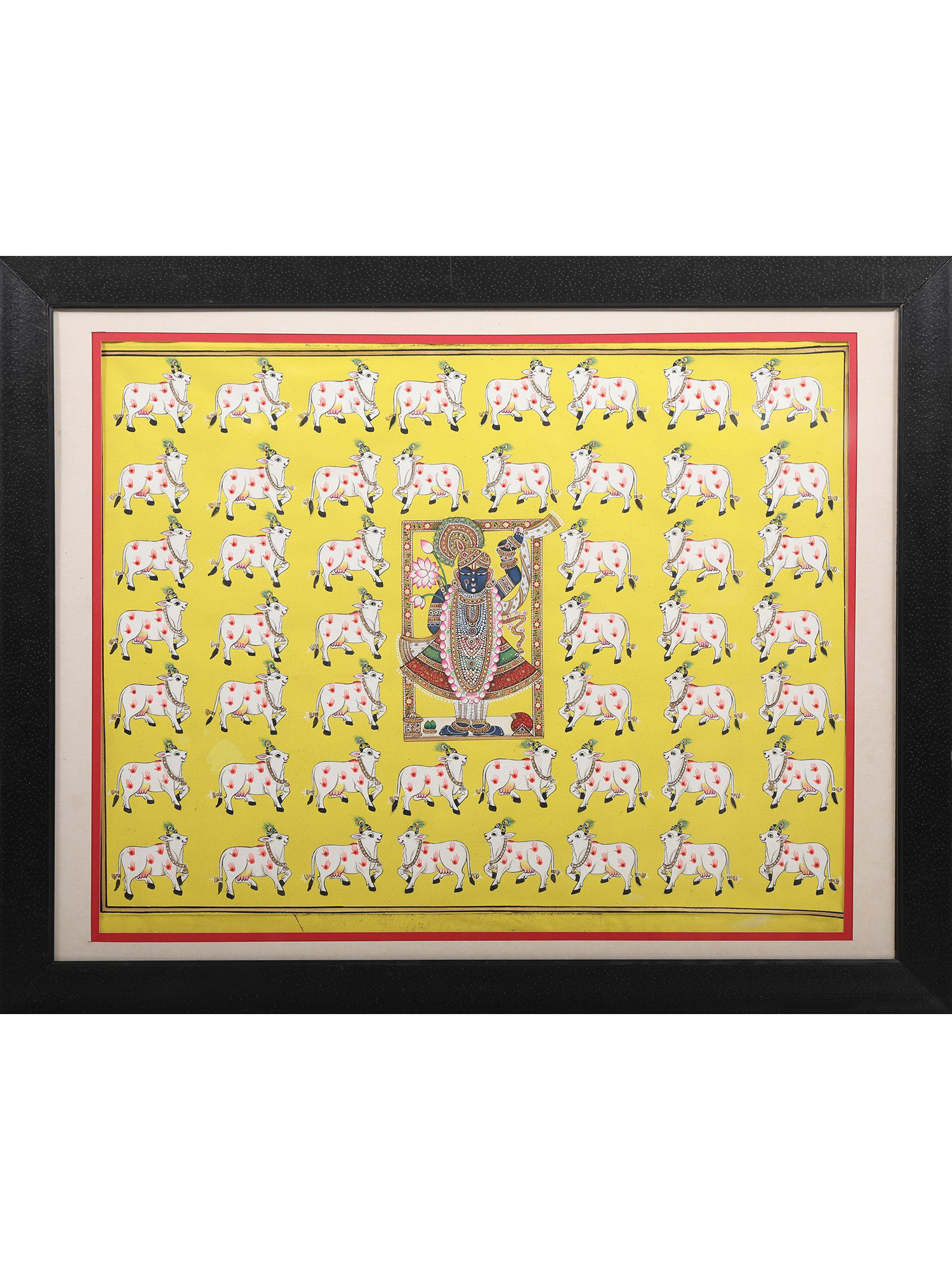 Exotic India Shrinathji Surrounded By Cow'S - Pichwai Painting | With ...