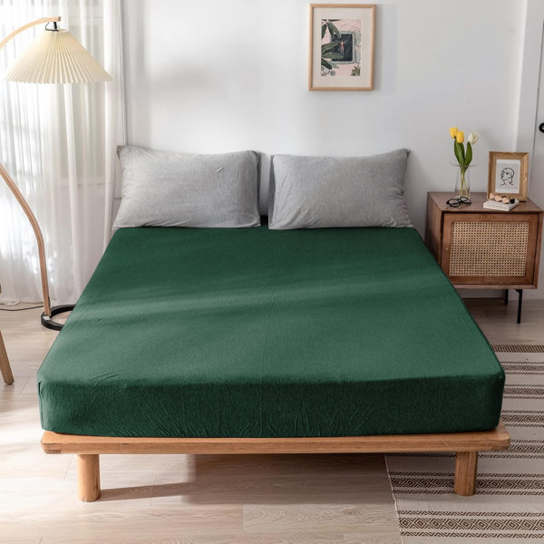 17 Stories Shuntae Stretchable 30cm Deep Jersey Fitted Sheets | Wayfair ...