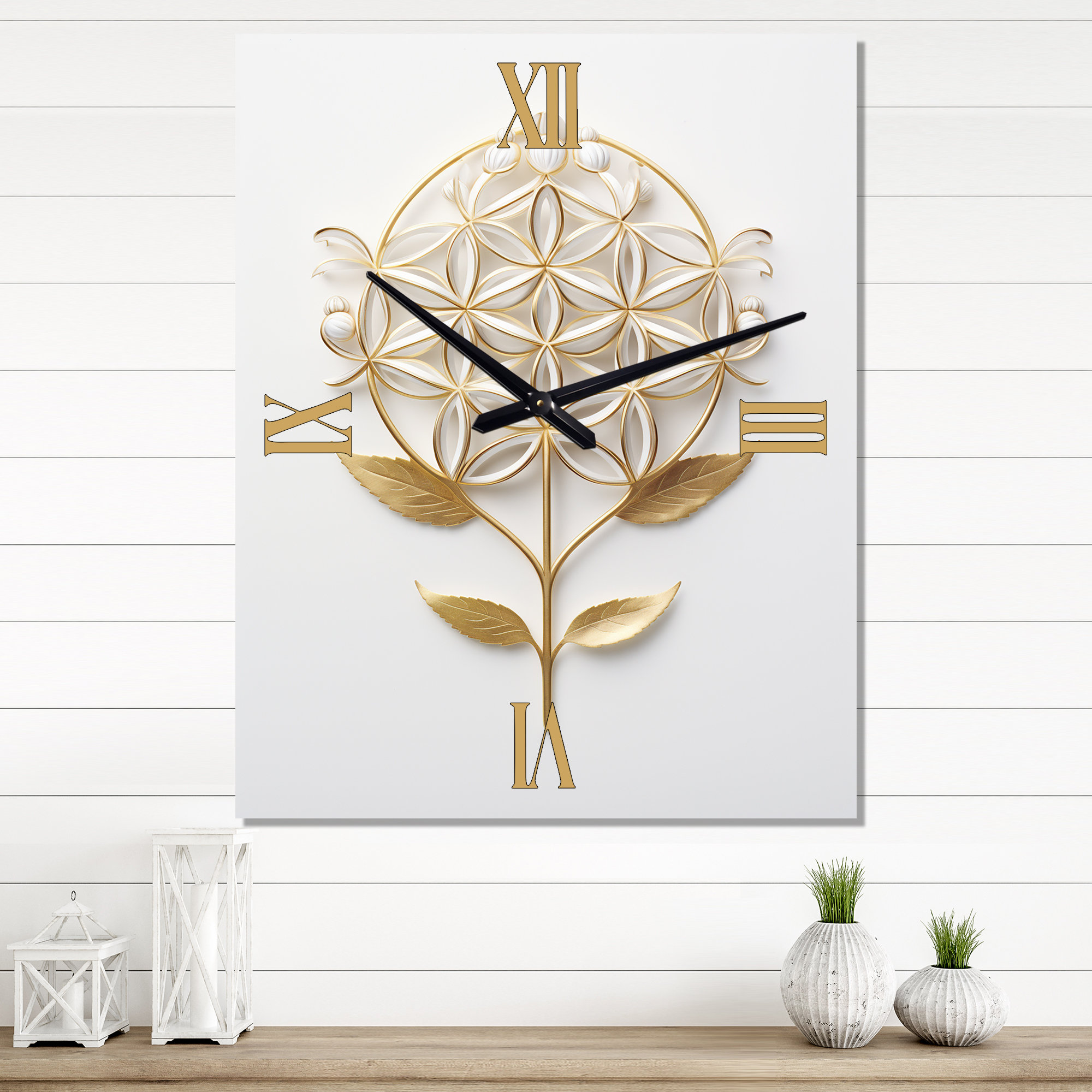 Design Art Flower Of Life Golden Elegance II - Abstract Botanicals ...