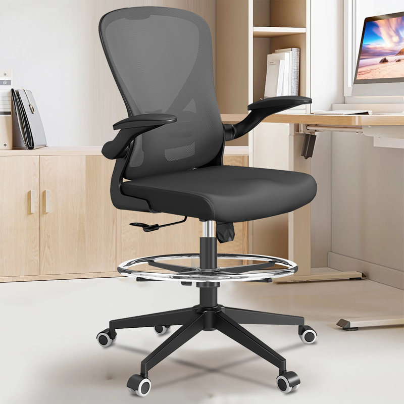 Inbox Zero Ergonomic Mesh Office Drafting Chair,Ergonomic Tall Office ...