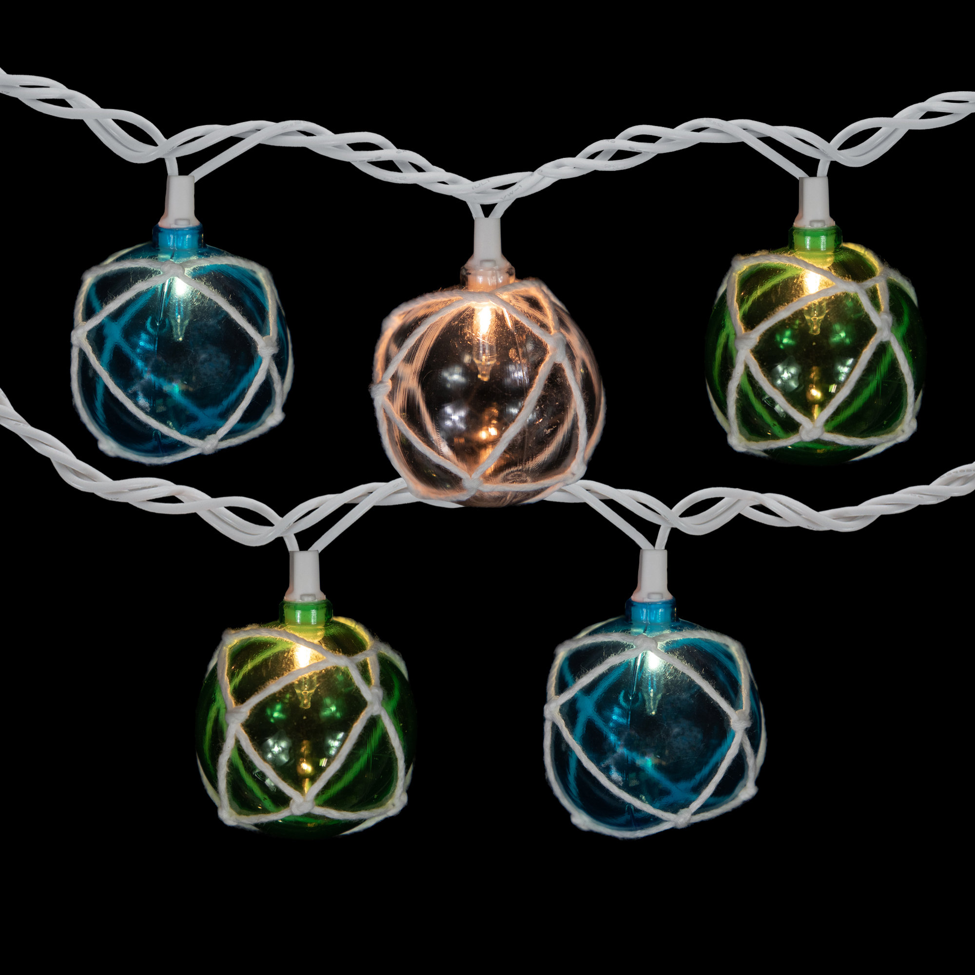 Northlight Seasonal Twine Multi-Color Ball Christmas 10 Light String ...