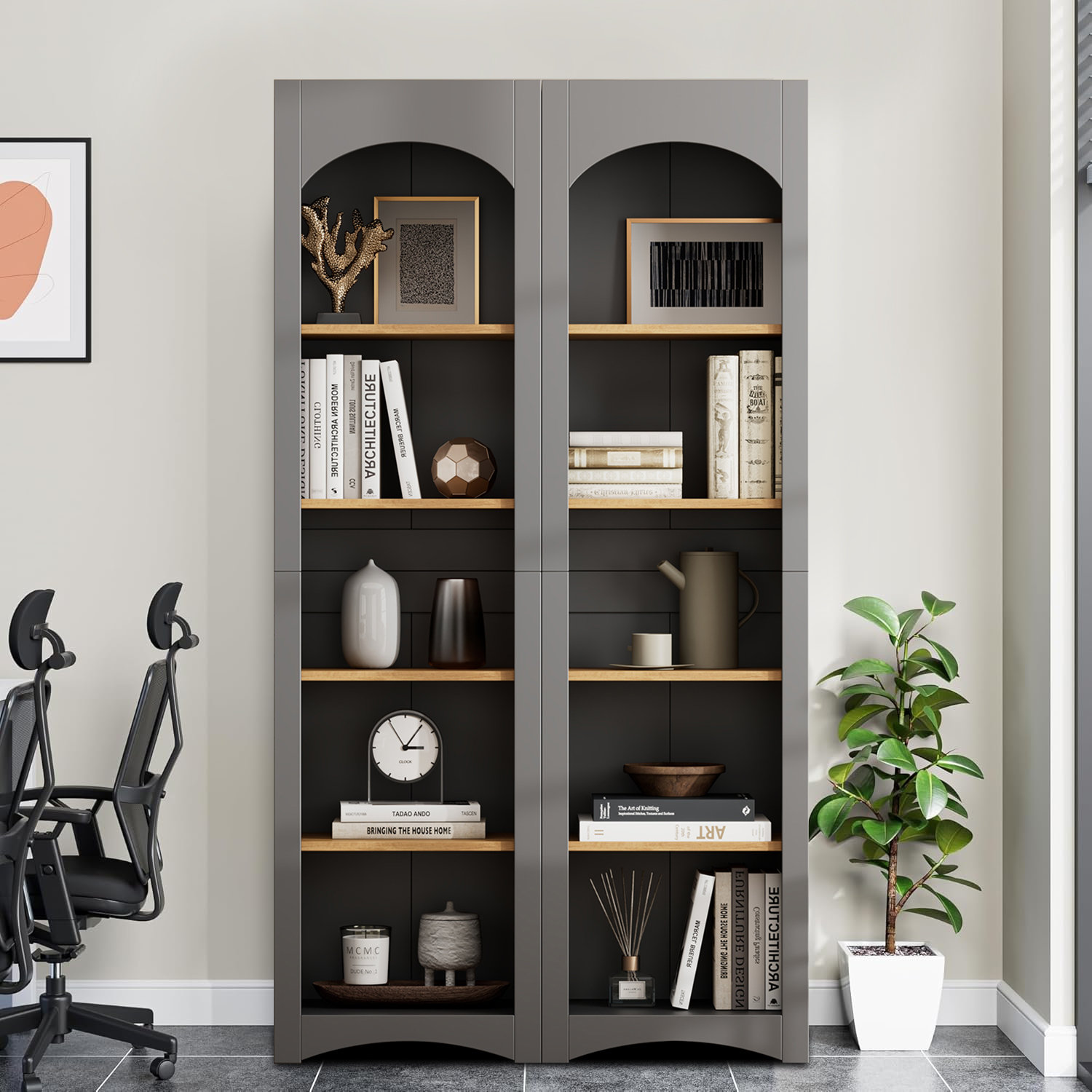 Red Barrel Studio® Modern style Bookcase Cabinet Set with Adjustable ...