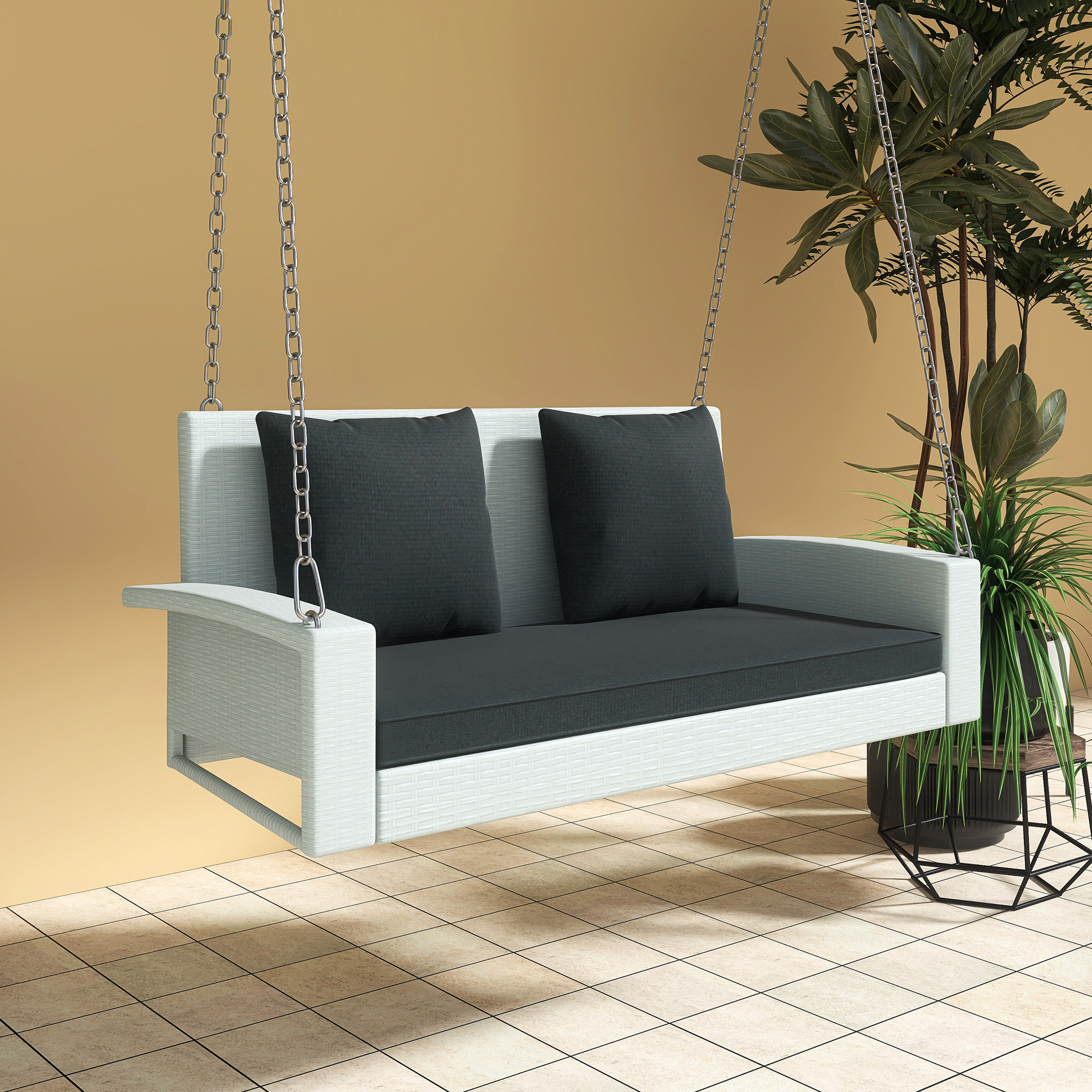 Winston Porter 2-Person Wicker Hanging Porch Swing | Wayfair