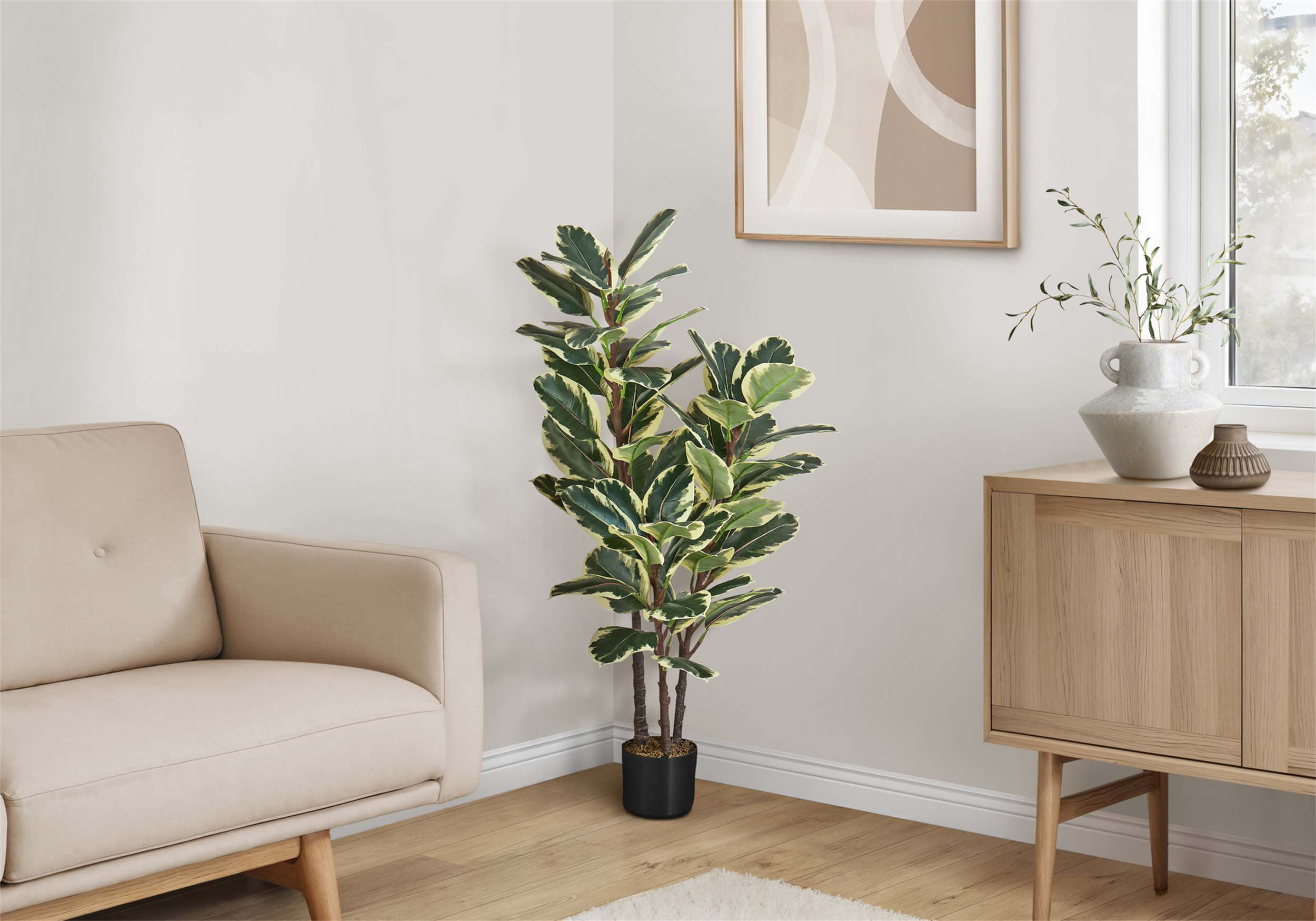 Red Barrel Studio® Artificial Indoor Oak Tree with Real Touch Leaves ...