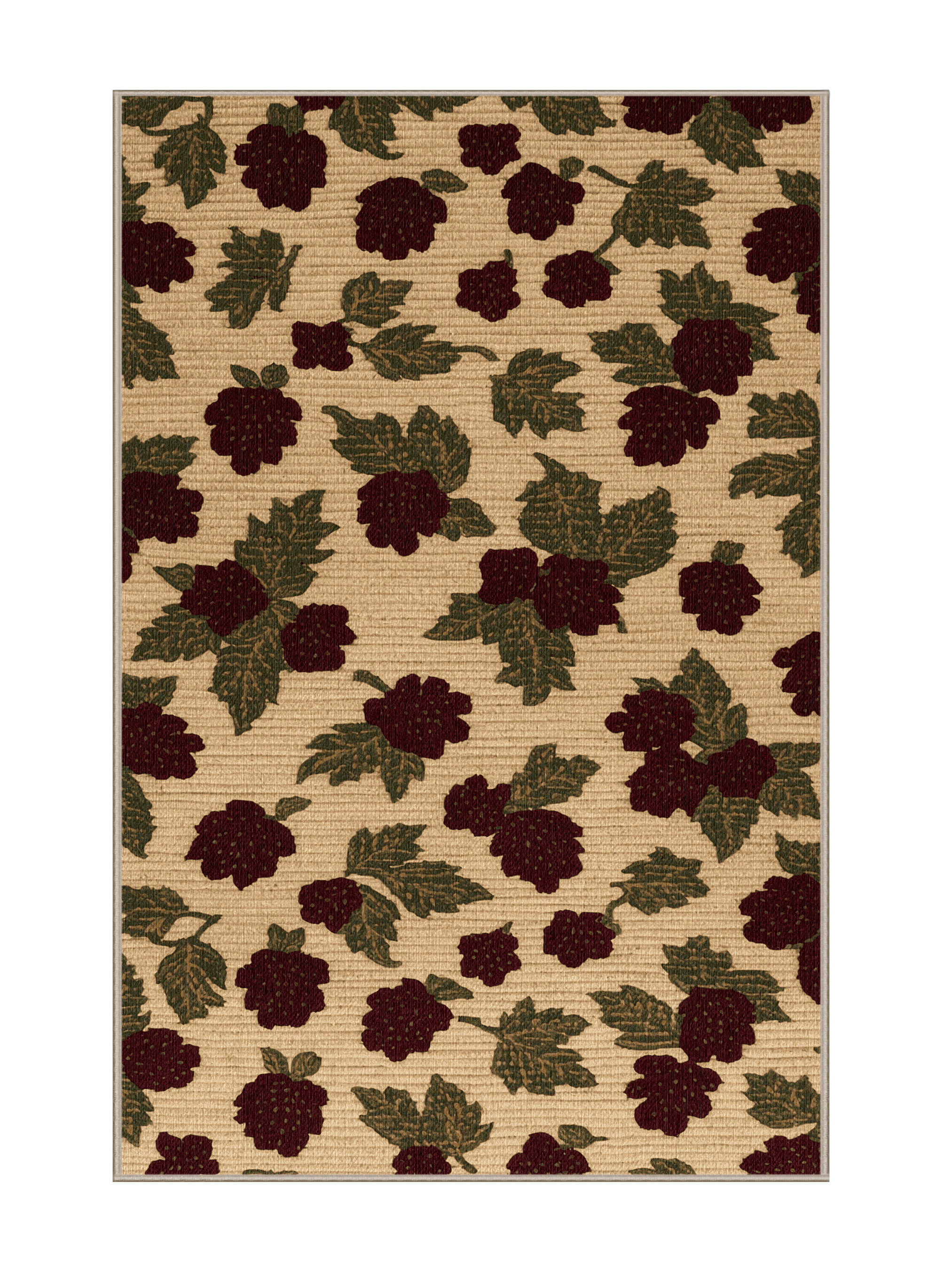 One Allium Way® Washable Buffalo Berry Fruits Area Rug | Wayfair