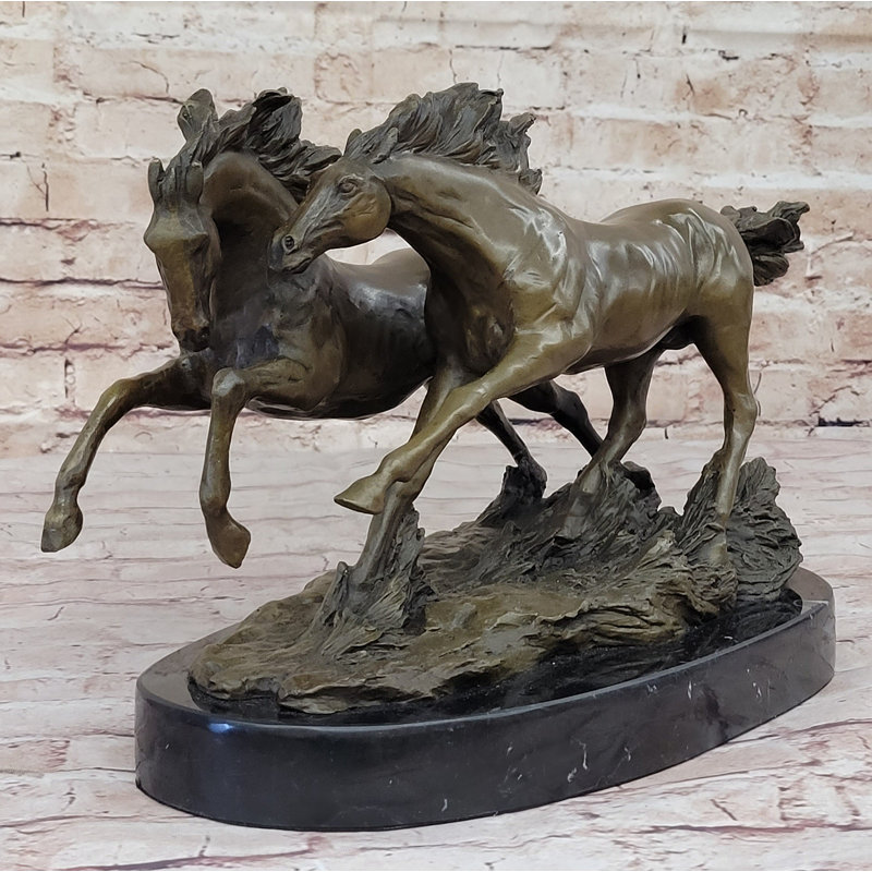 Foundry Select Two Horses Running Galloping - Signed Original Bronze ...