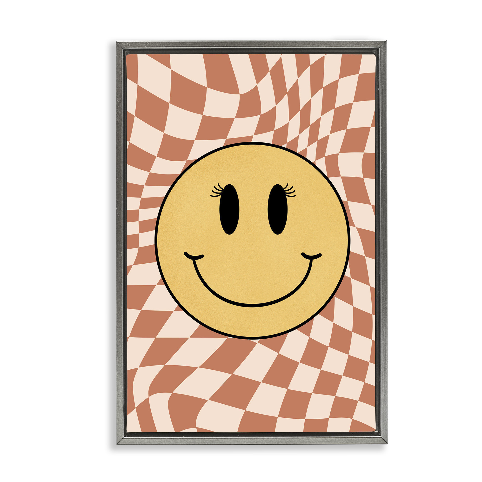 Lark Manor™ Wavy Checkered Smiley Framed Floater Canvas by JJ Design ...