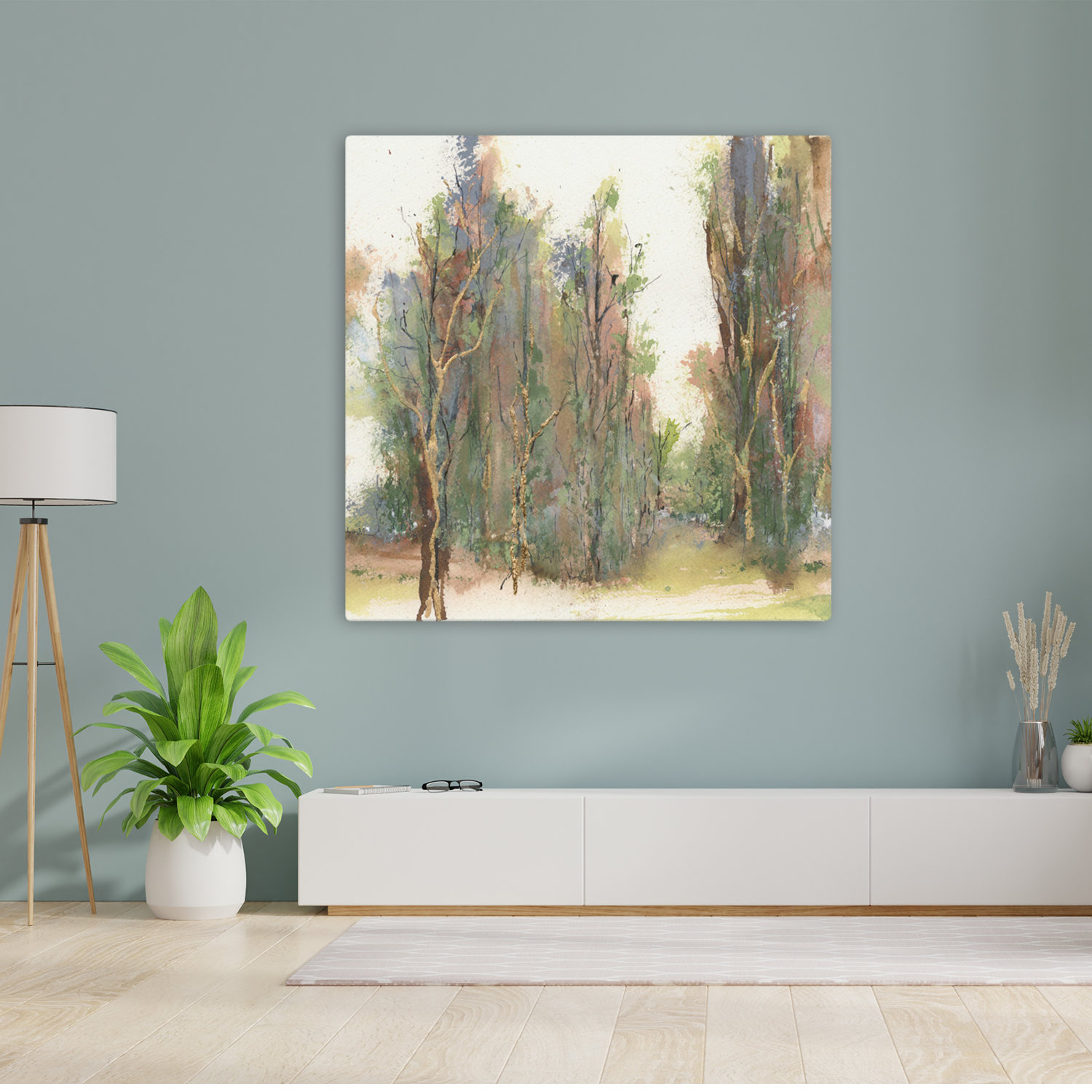 Union Rustic Gilded Path I Contemporary Abstract Forest Art | Wayfair
