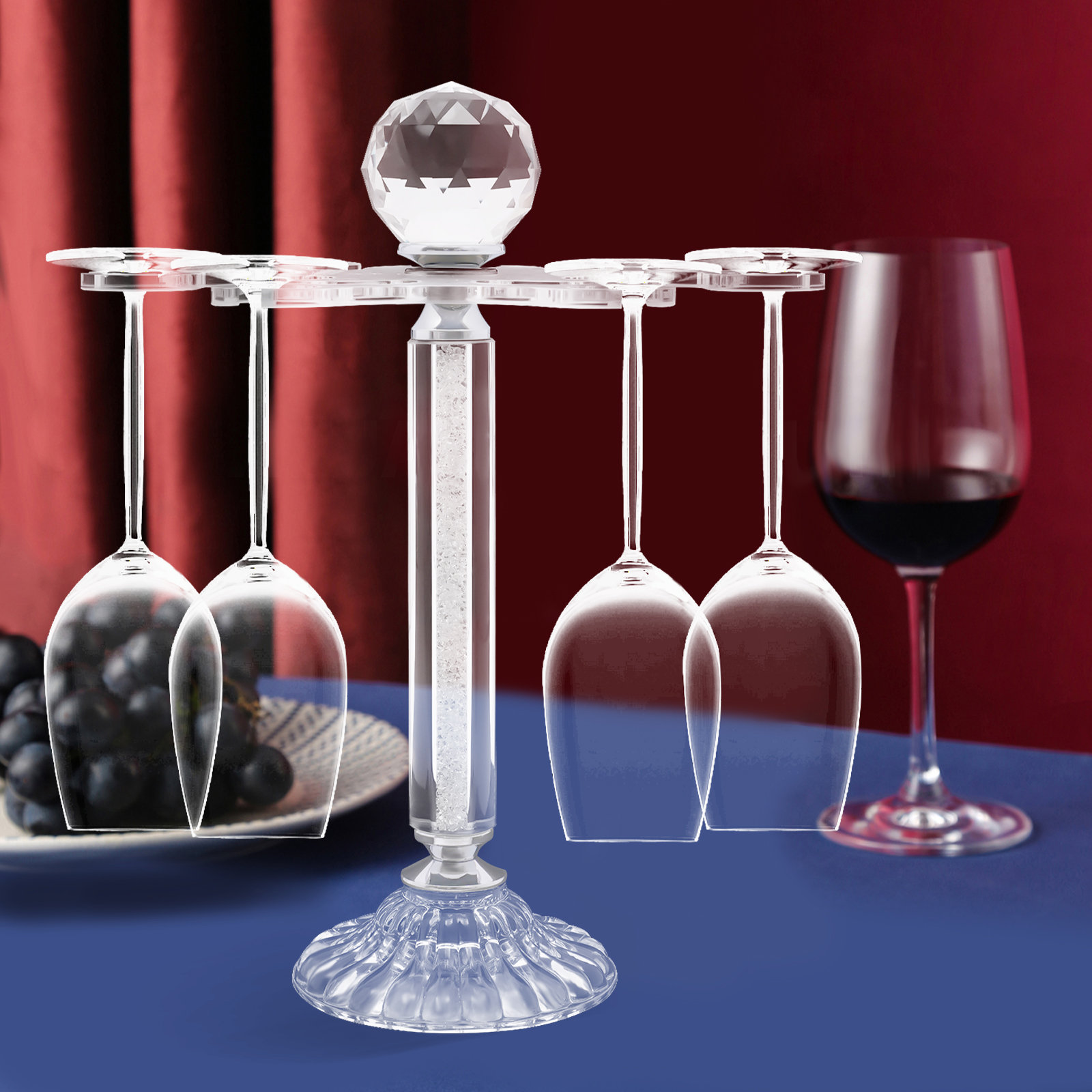 House of Hampton® Tarleton Tabletop Wine Glass Rack in Clear | Wayfair