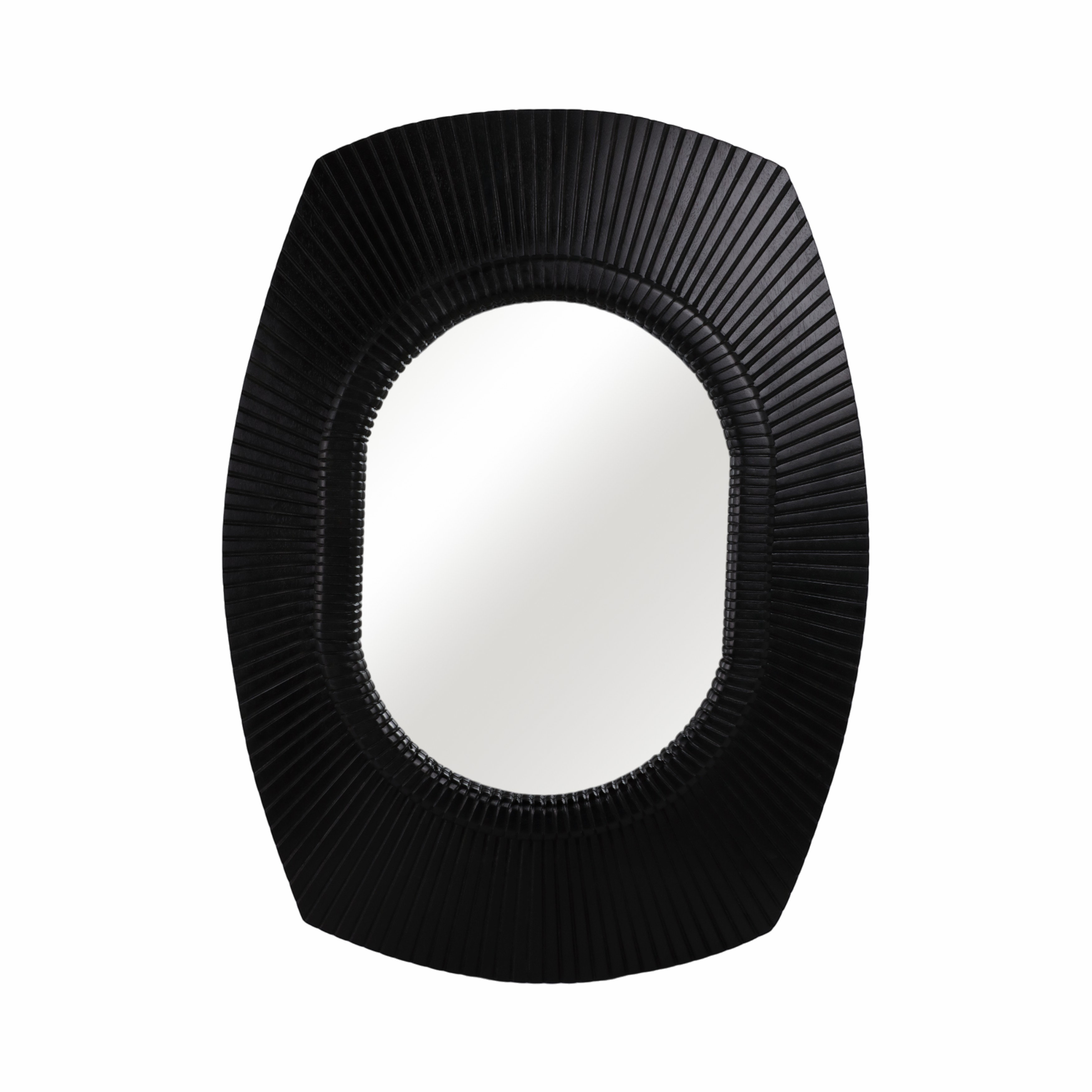 Orren Ellis 40X30 Vulcan Sunburst Black Wooden Mirror | Wayfair