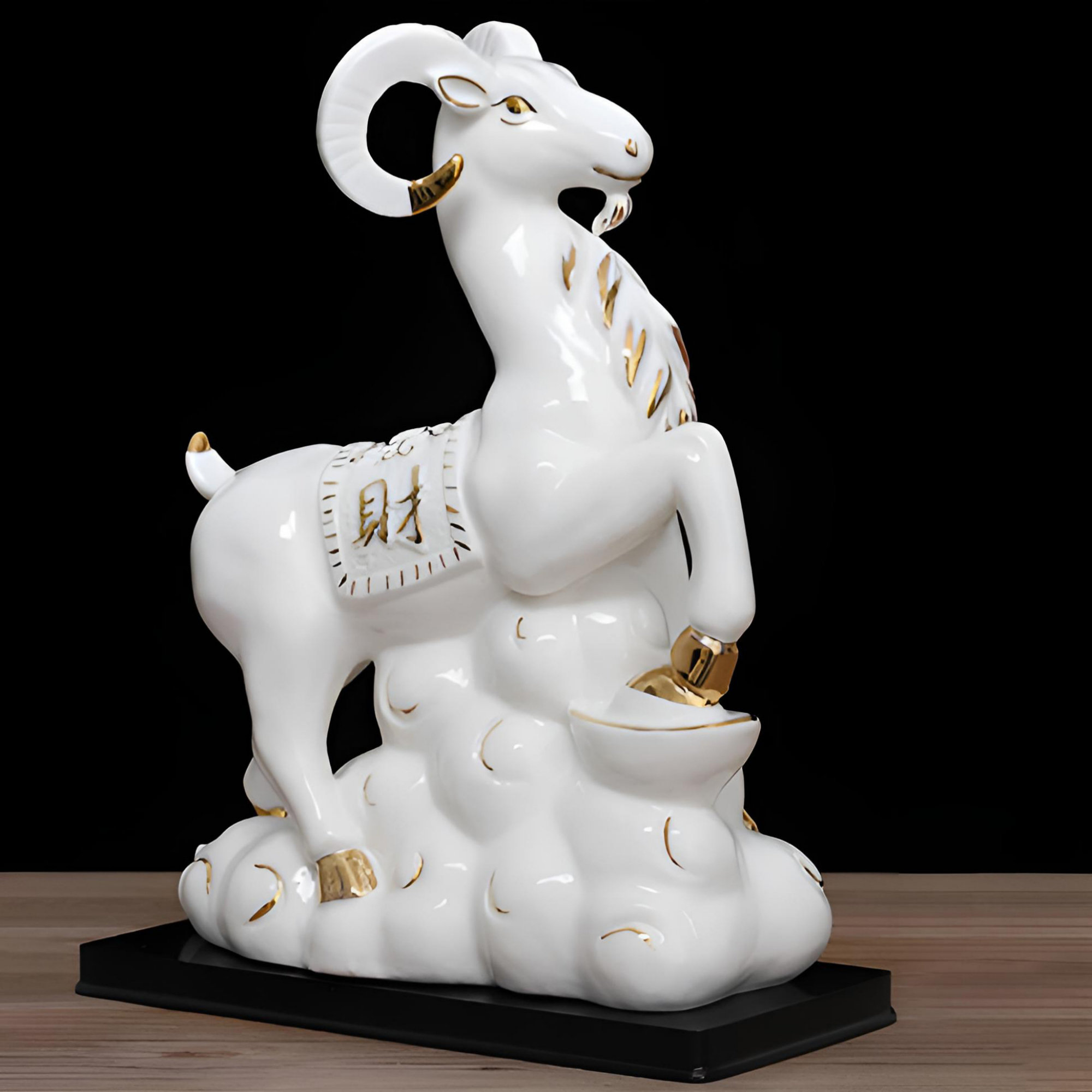 Infinity Artistic Ceramic Goat Statue For Wealth And Harmony | Wayfair