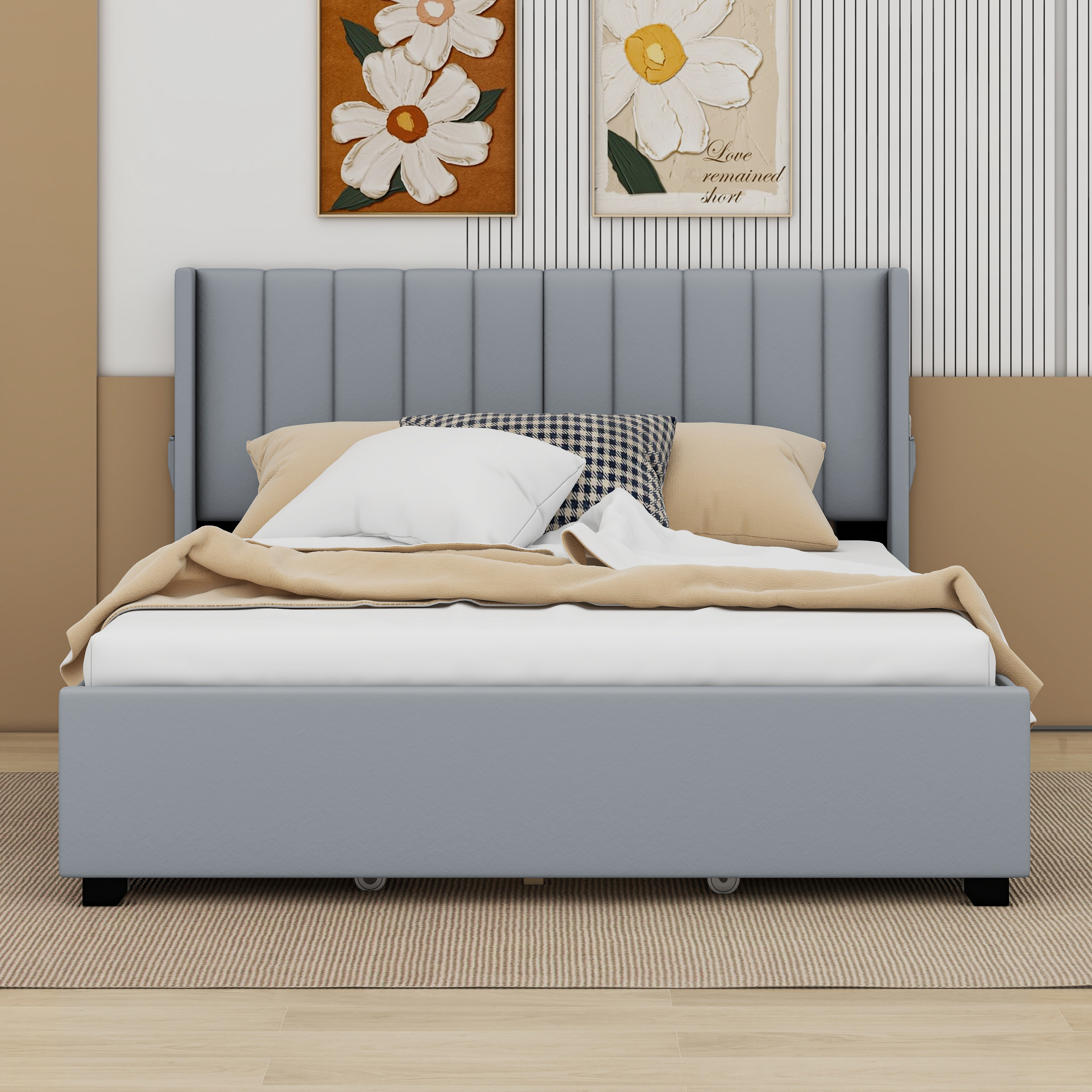 Ebern Designs Solt Upholstered Bed with 4 Drawers - Wayfair Canada