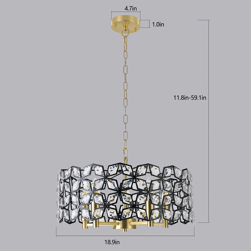 Mercer41 Luxurious 5 Light Round Crystal Chandelier | Wayfair