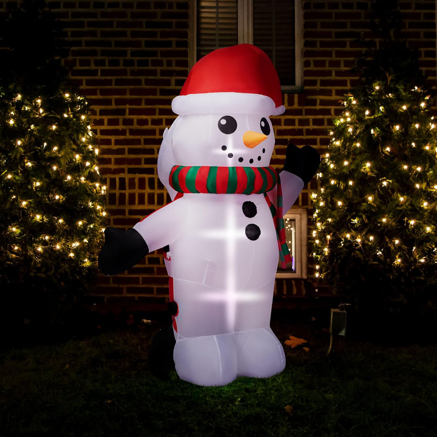 The Holiday Aisle® Emila 2 in 1 Christmas Inflatable LED Lighted Santa ...
