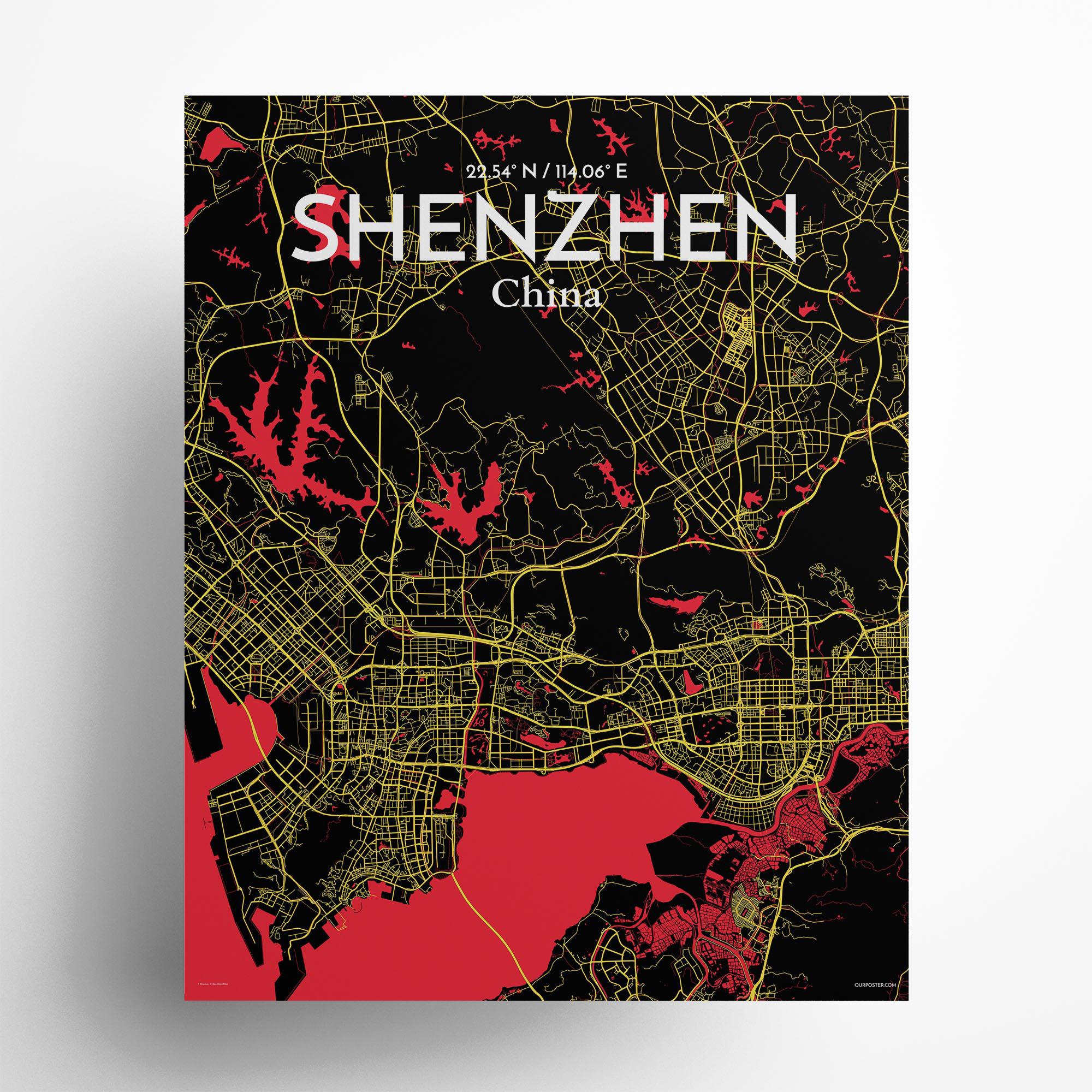 17 Stories China City Map Posters " Shenzhen China|中國 City Map ...
