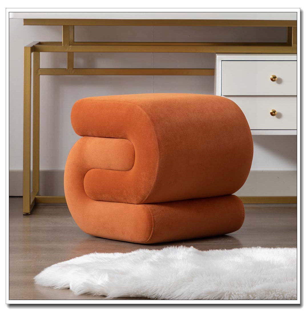 Latitude Run® S-shape Ottoman Makeup Stool Footstool | Wayfair