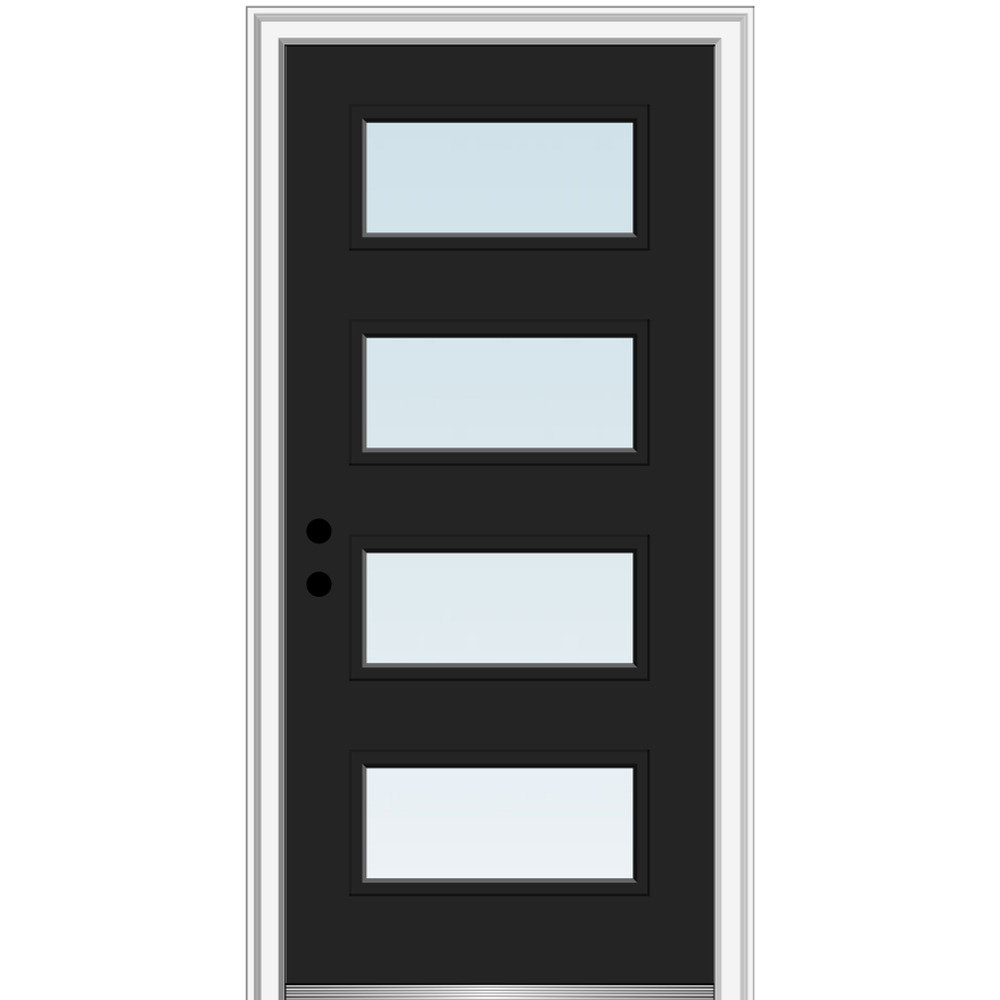 MMI DOOR 4-Lite Spotlight Painted Steel Prehung Front Entry Door ...