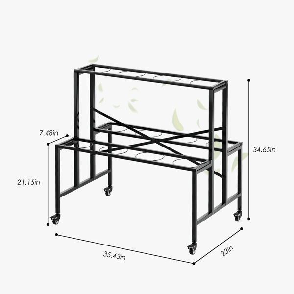 Latitude Run® 3-Tier Metal Flower Display Rack With Wheels, Detachable ...