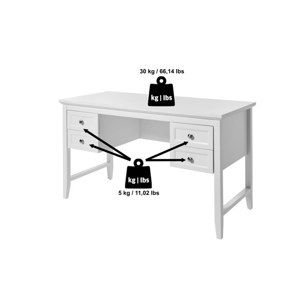 ClassicLiving Dunnom 130cm W Rectangle Writing Desk & Reviews | Wayfair ...
