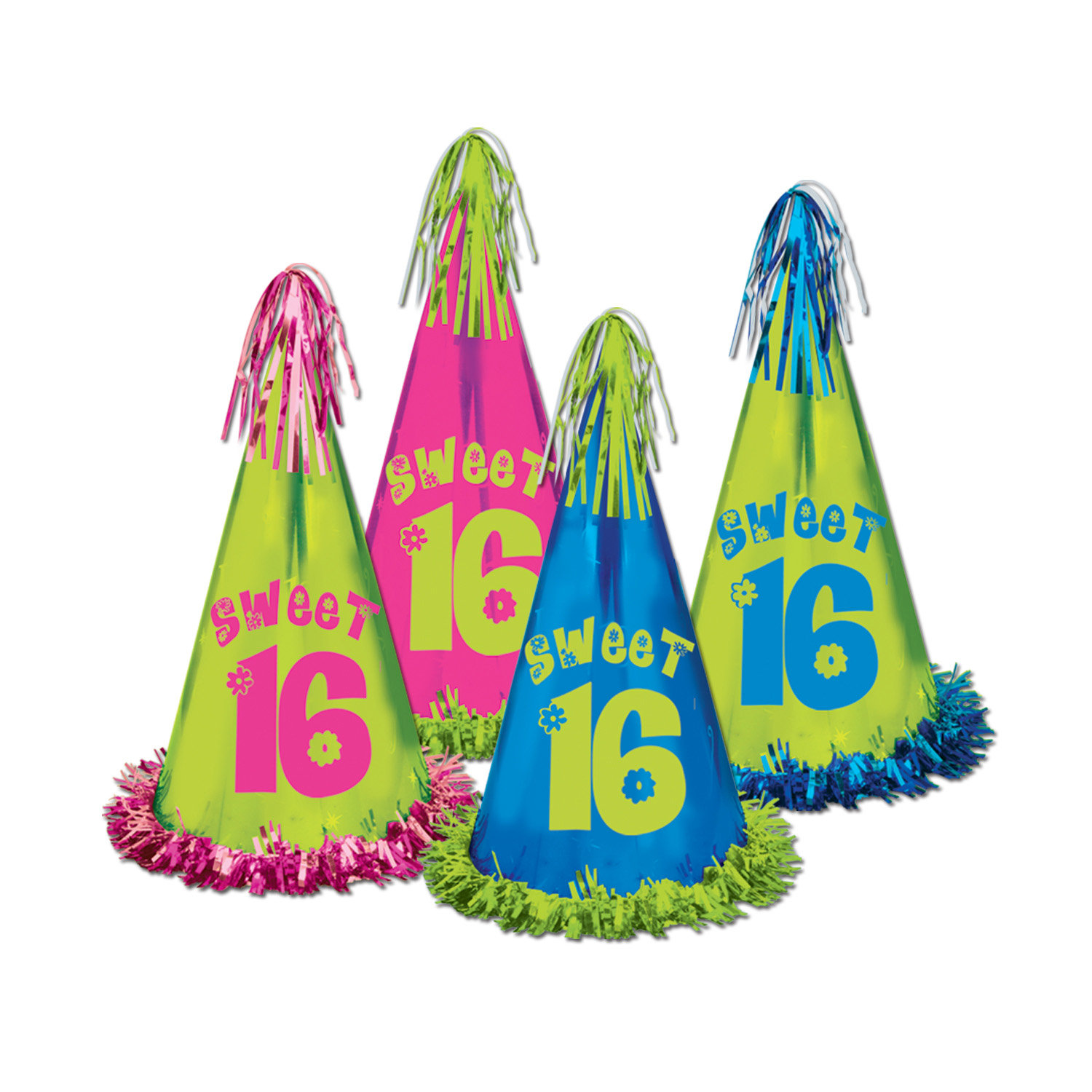 Mercer41 Fringed Foil Sweet 16 Party Hats | Wayfair