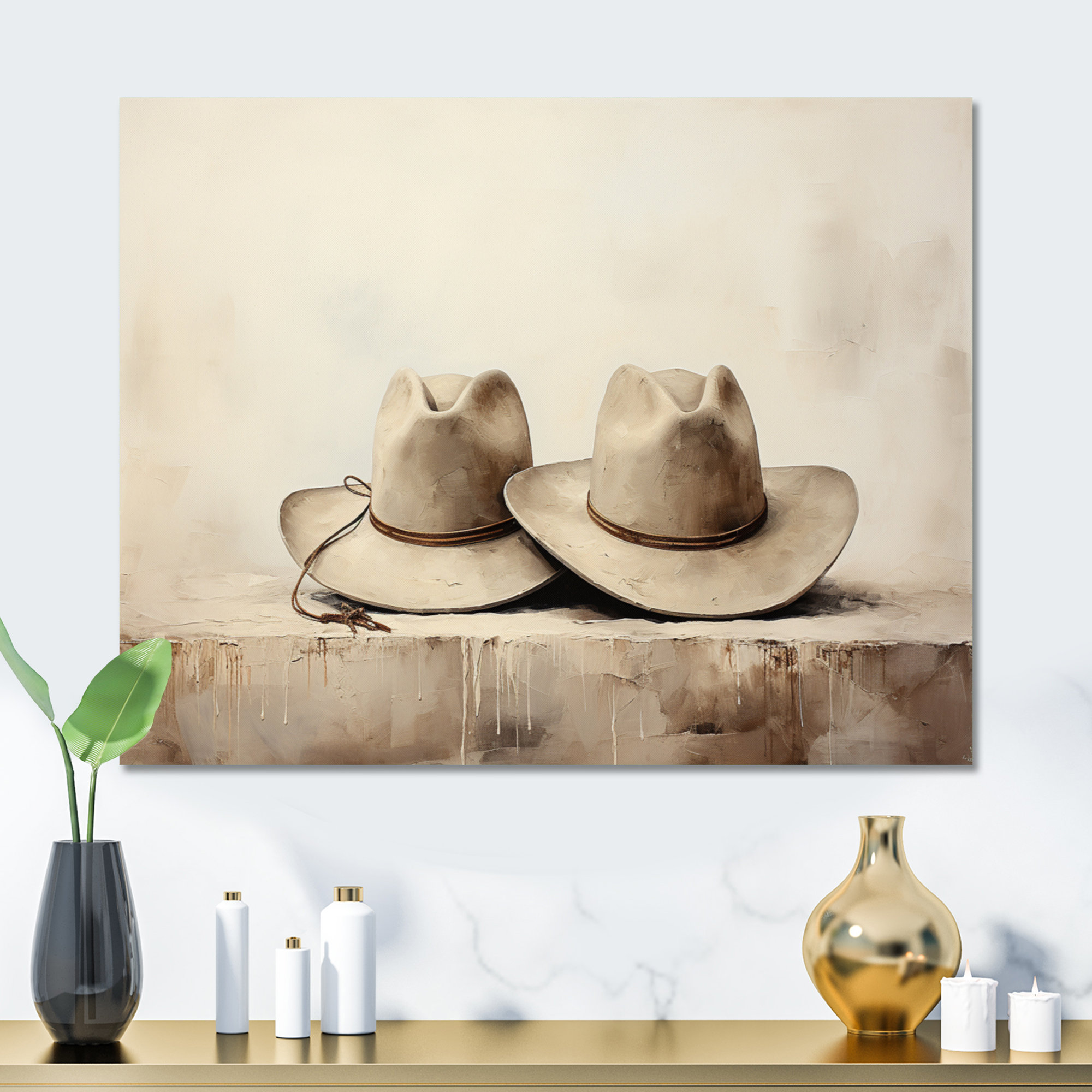 Winston Porter Cowboy Hat Minimalism Style III - Cowboys Metal Wall ...