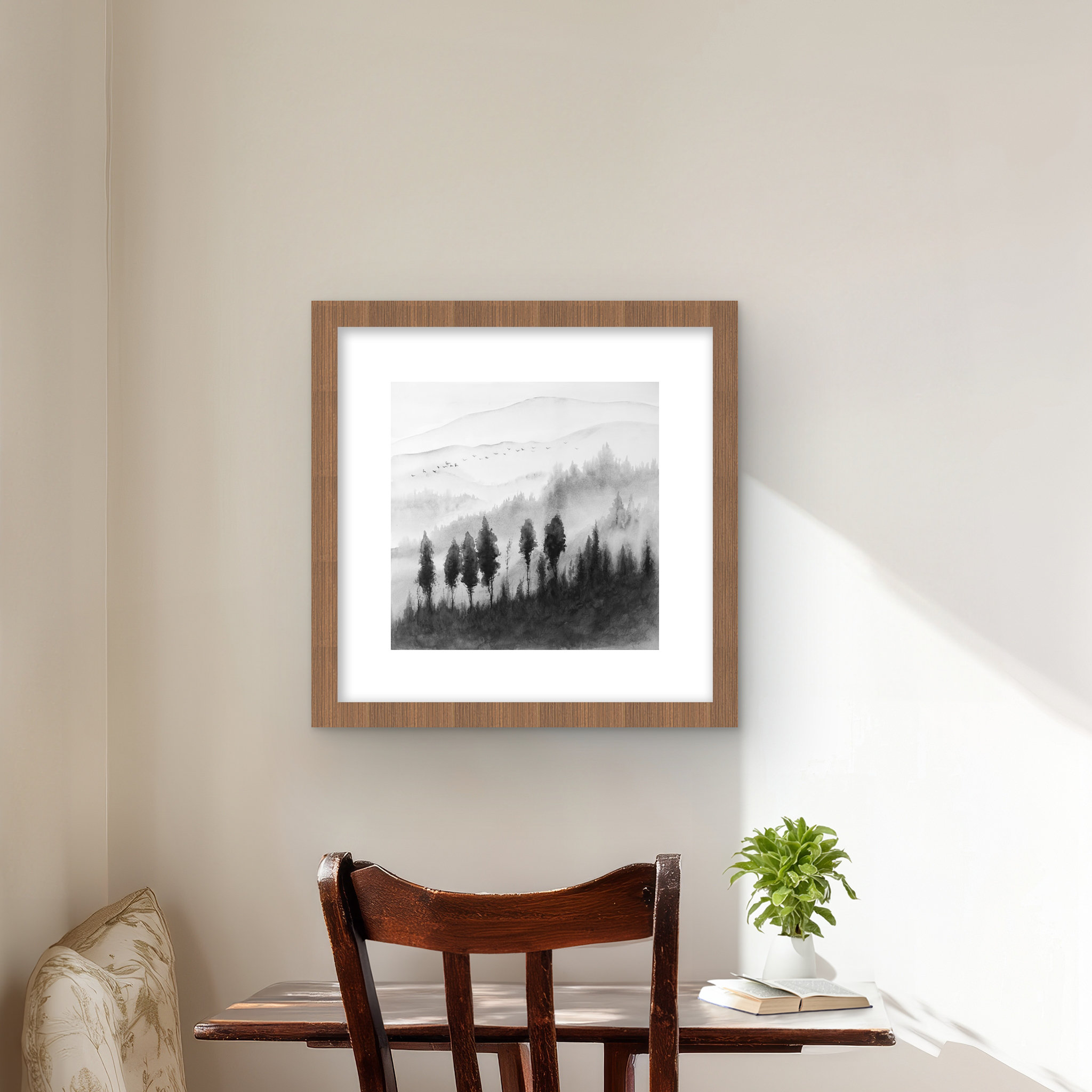 Lark Manor™ Landscape Mono in Watercolor - Framed Print for Home Decor ...