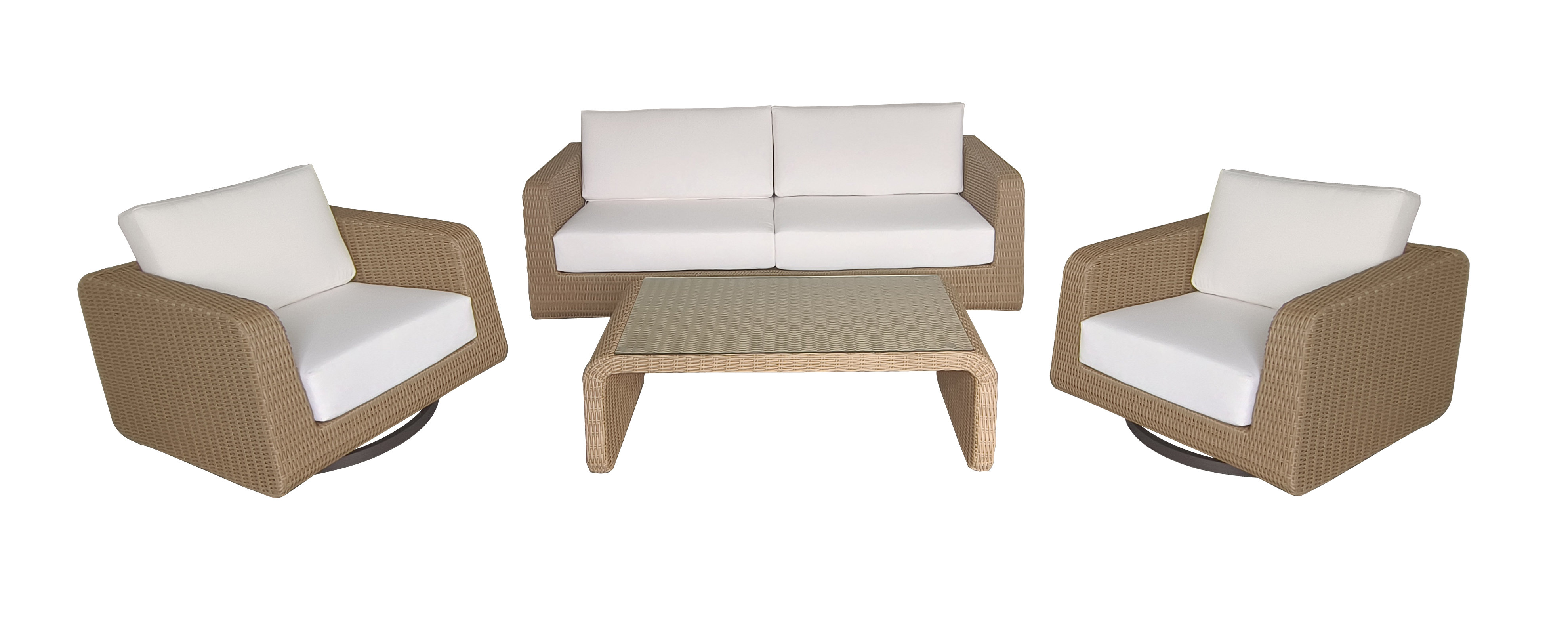 Joss & Main Savannah 4 Piece Wicker Conversation Set - Wayfair Canada