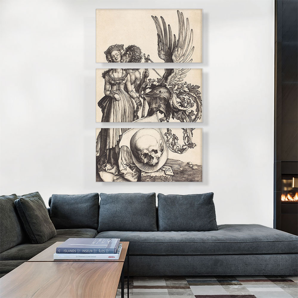ARTCANVAS Coat Of Arms With Skull 1503 by Albrecht Durer - 3 Piece ...