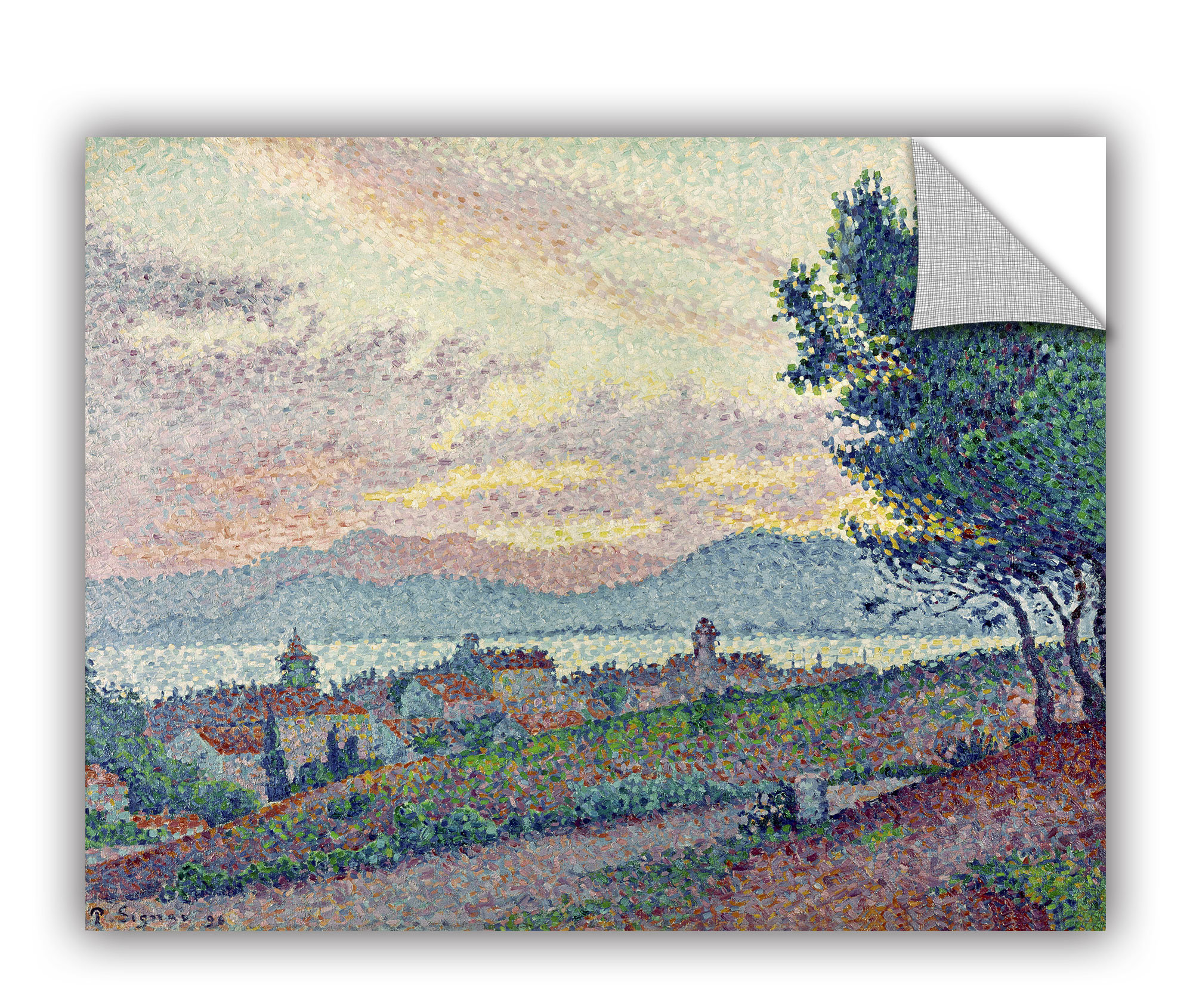 ArtWall Paul Signac St. Tropez, Pinewood, 1896 Removable Wall Decal ...