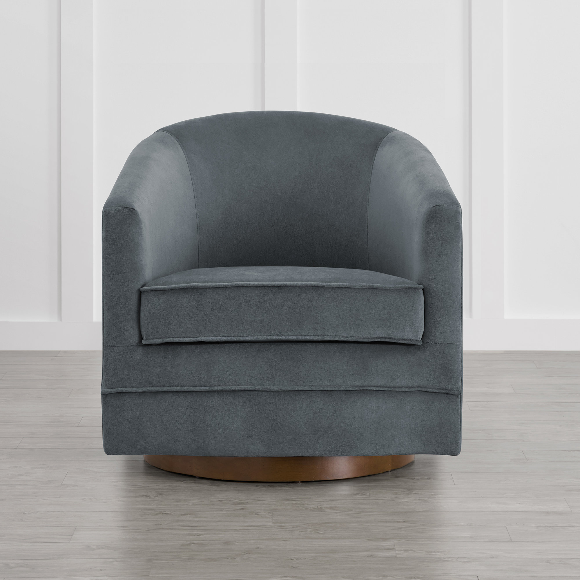 Ebern Designs Clauda 29.5'' Wide Modern Soft Velvet Upholstered Barrel ...