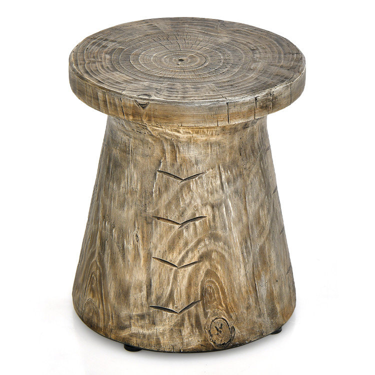 Dovecove 2-in-1 Rock End Table with Wood Grain for Living Room | Wayfair