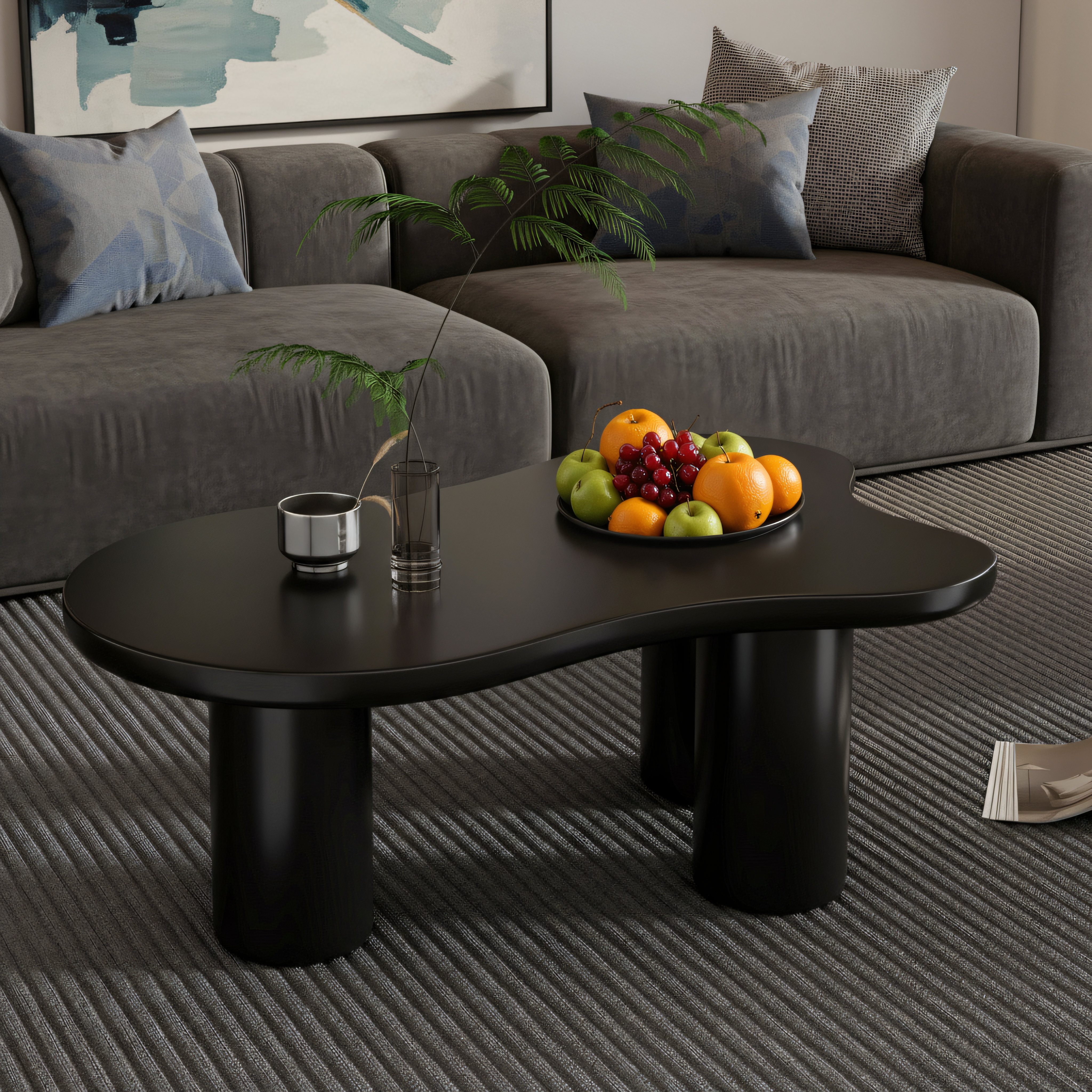 Ivy Bronx Cloud Coffee Table, Cream-colored Irregular Side Table, 1.6 ...