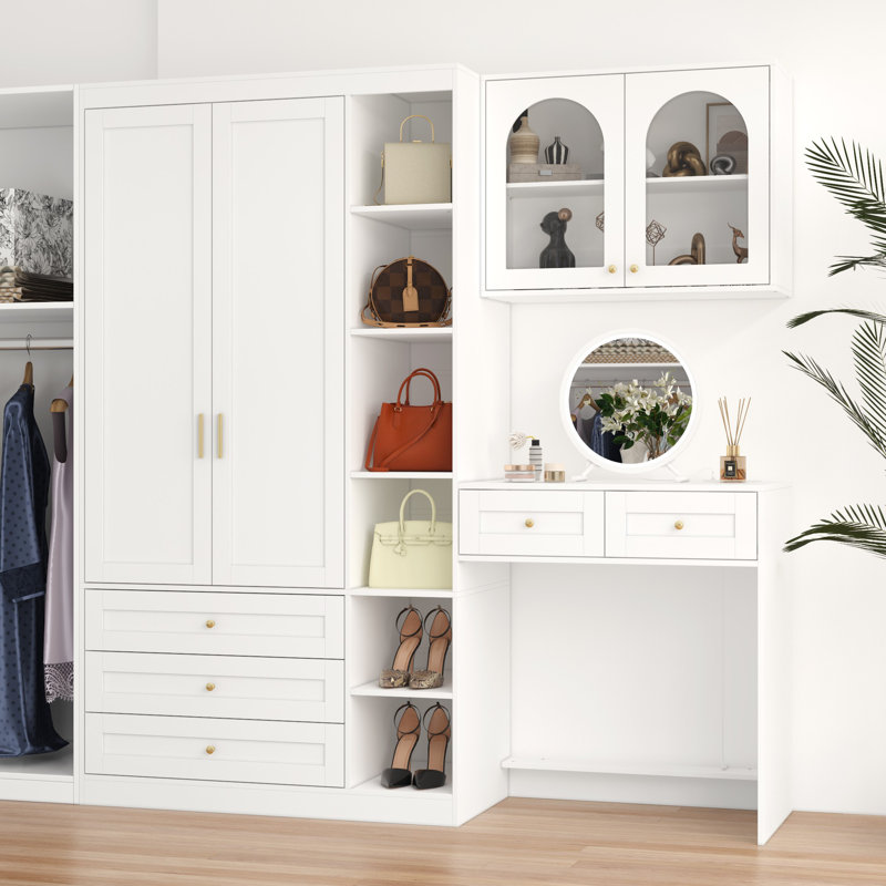 Red Barrel Studio® Closet System With Make Up Vanity | Wayfair